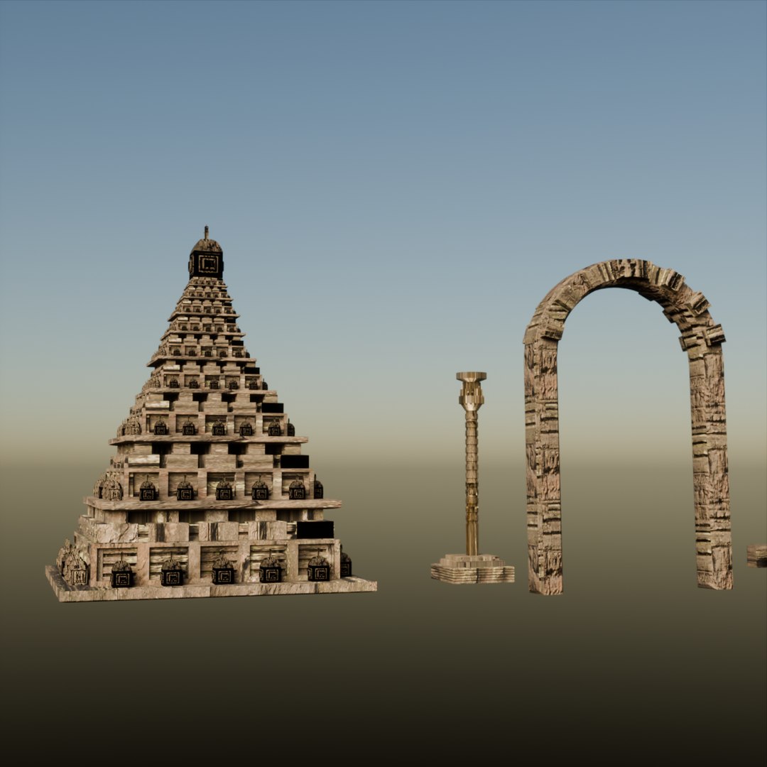 Temple Asset Pack 3D Model Low-poly 3D Model 3D Model - TurboSquid 2198286