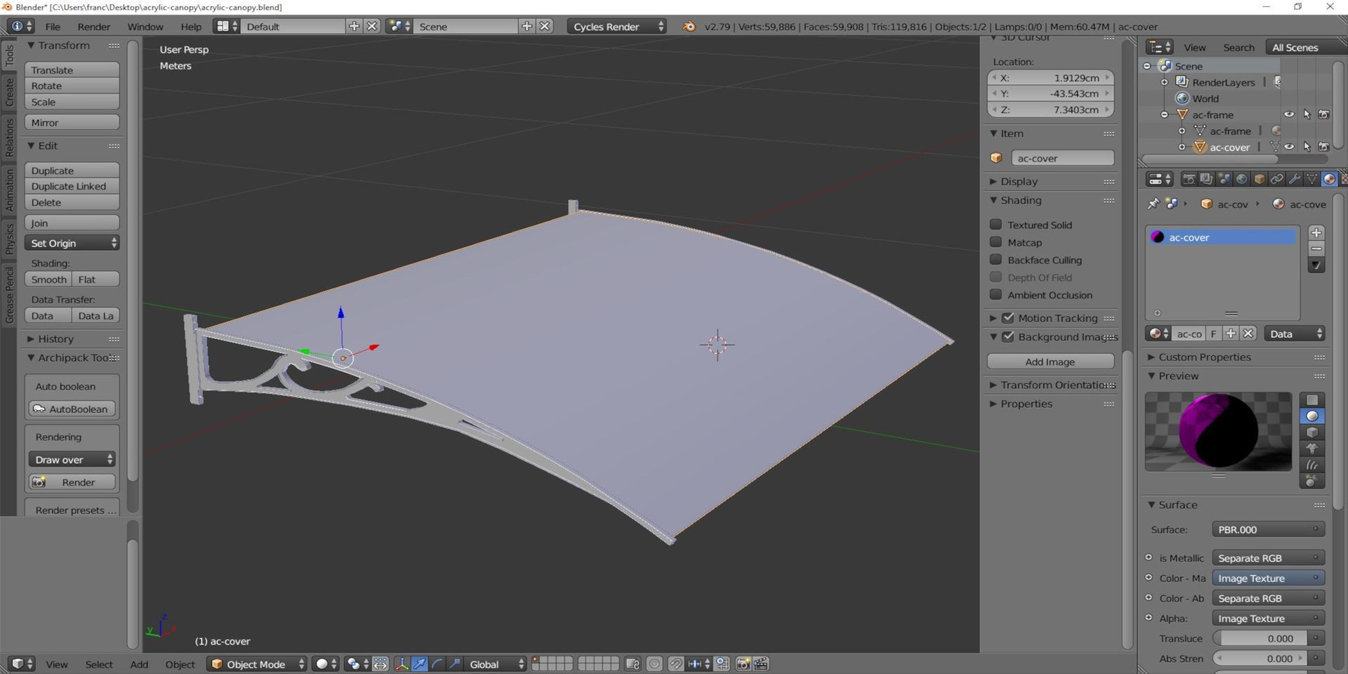 3D Model Acrylic Canopy - TurboSquid 1792497