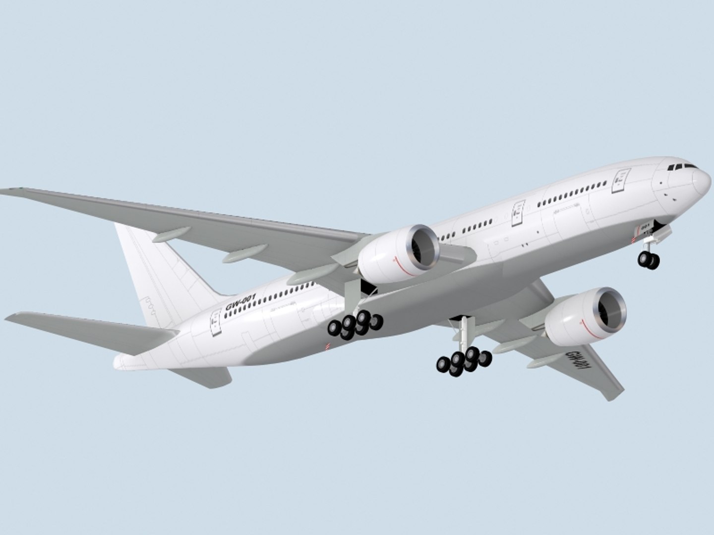 3d Boeing 777-200 Lr 777 Model