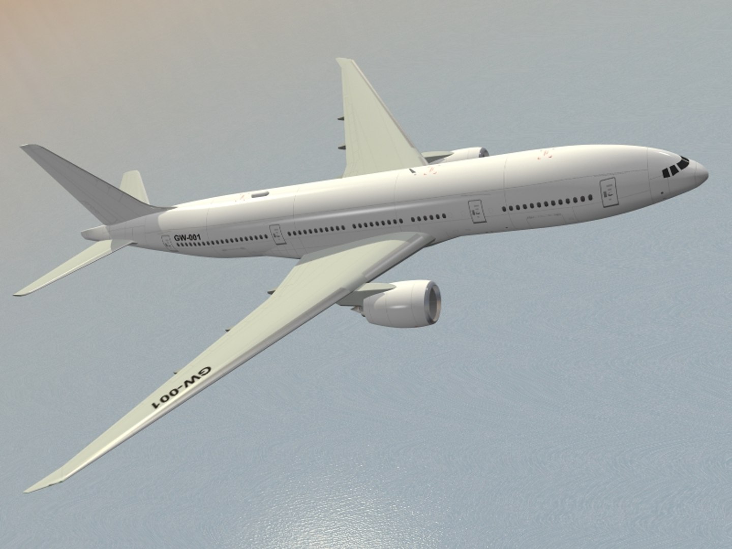 3d Boeing 777-200 Lr 777 Model