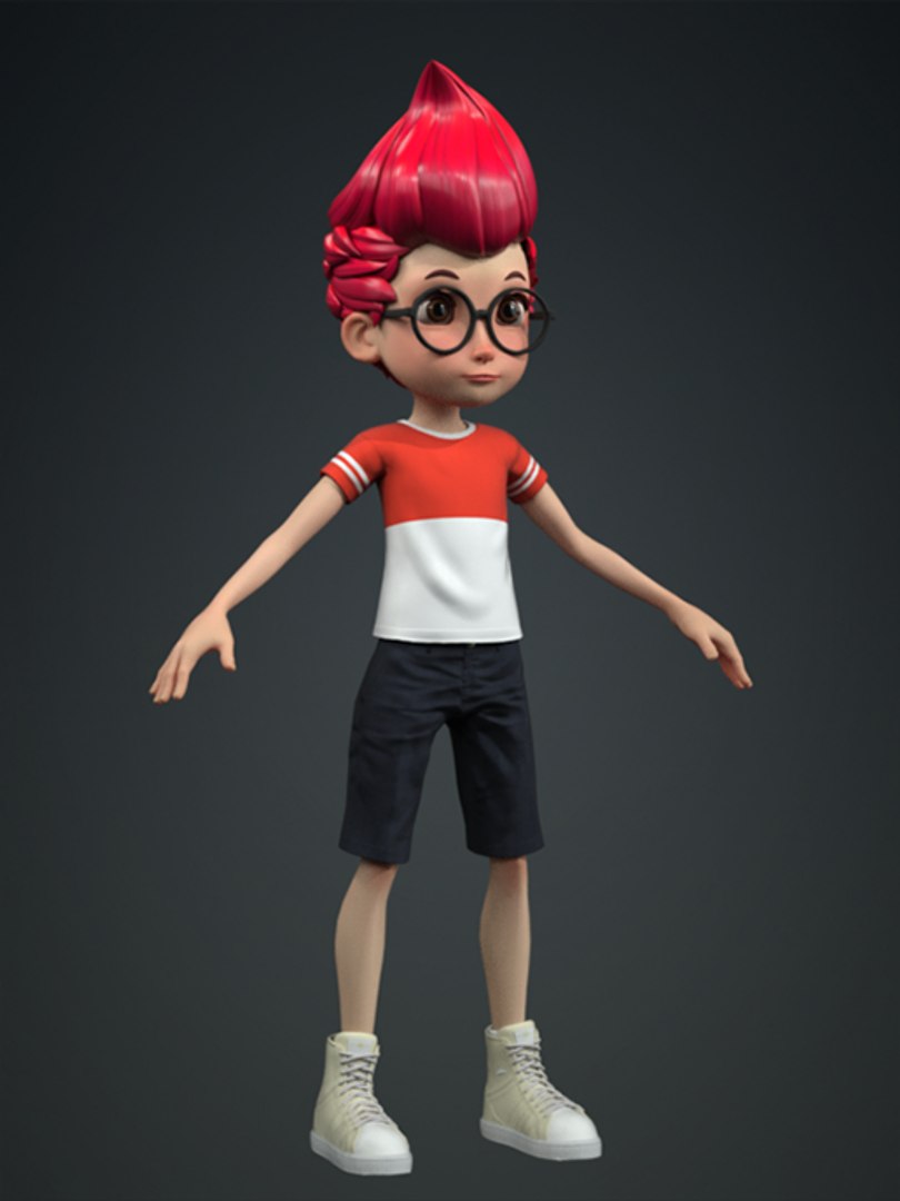 Cartoon Boy Rigged 3D Model model - TurboSquid 2098310