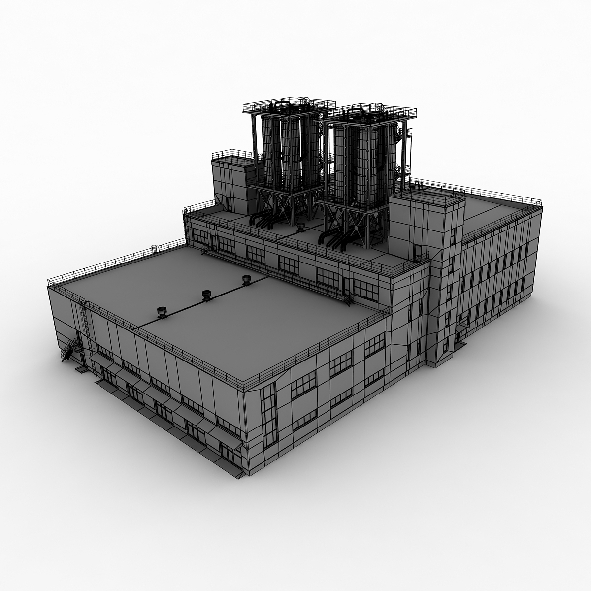3d industrial building