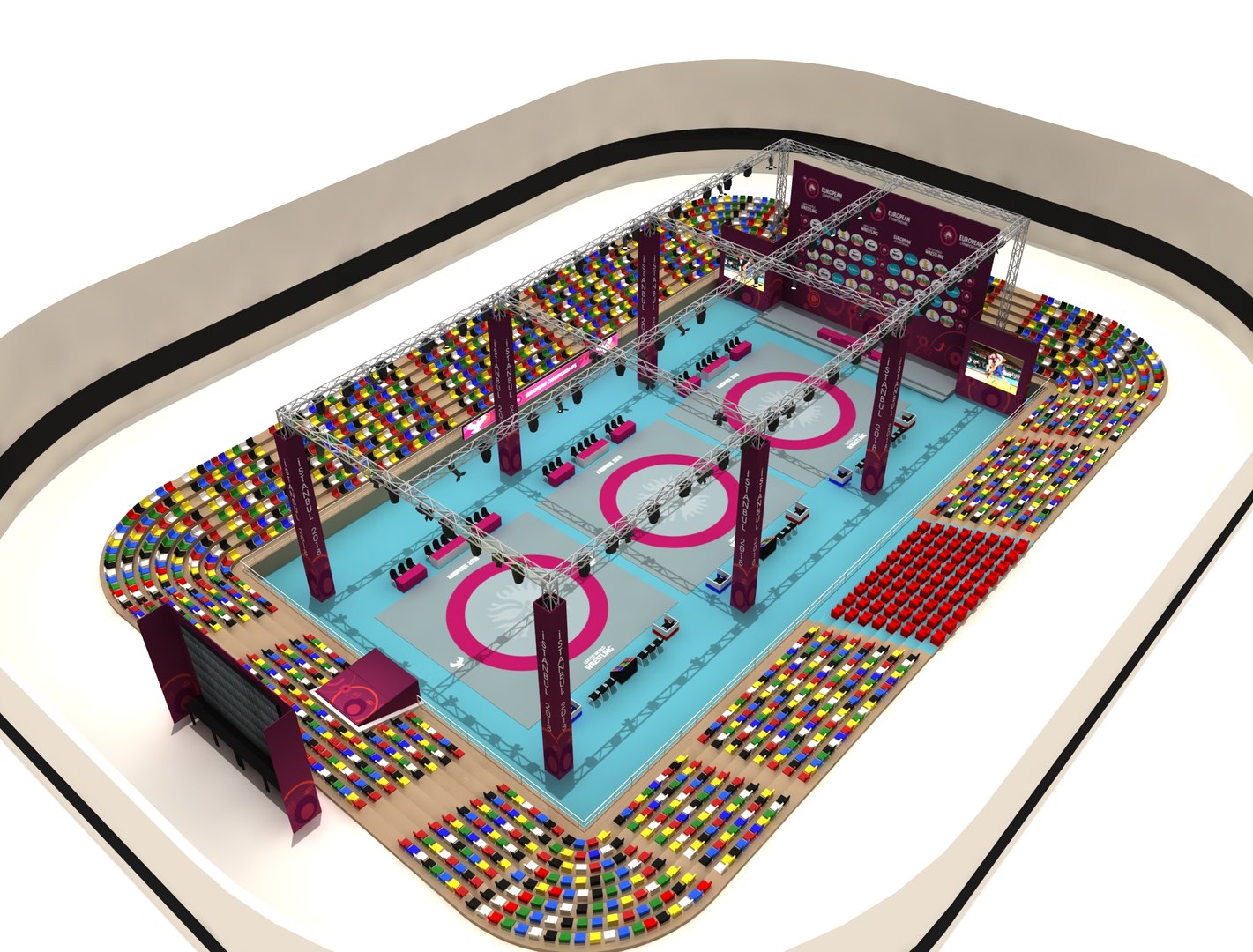 3D Model Huge Wrestling Arena 05 - TurboSquid 1559896