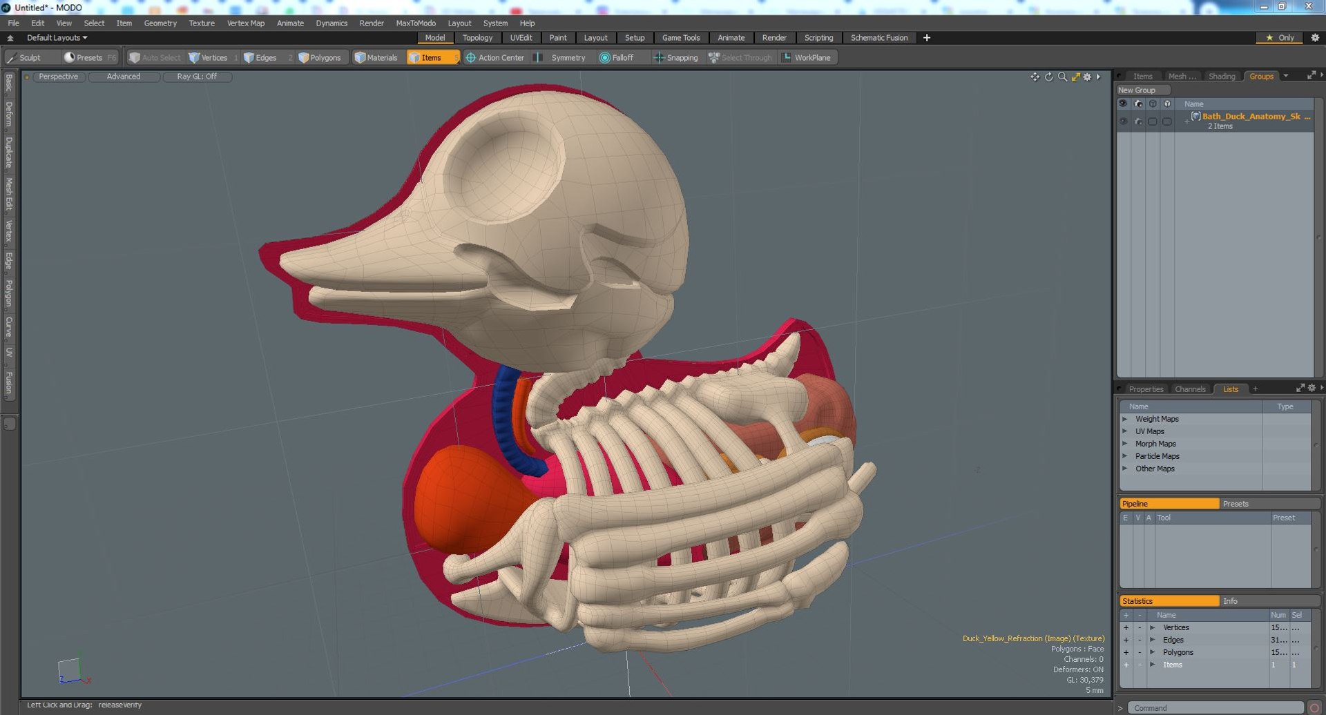 3D Model Bath Duck Anatomy Skeleton - TurboSquid 1839606
