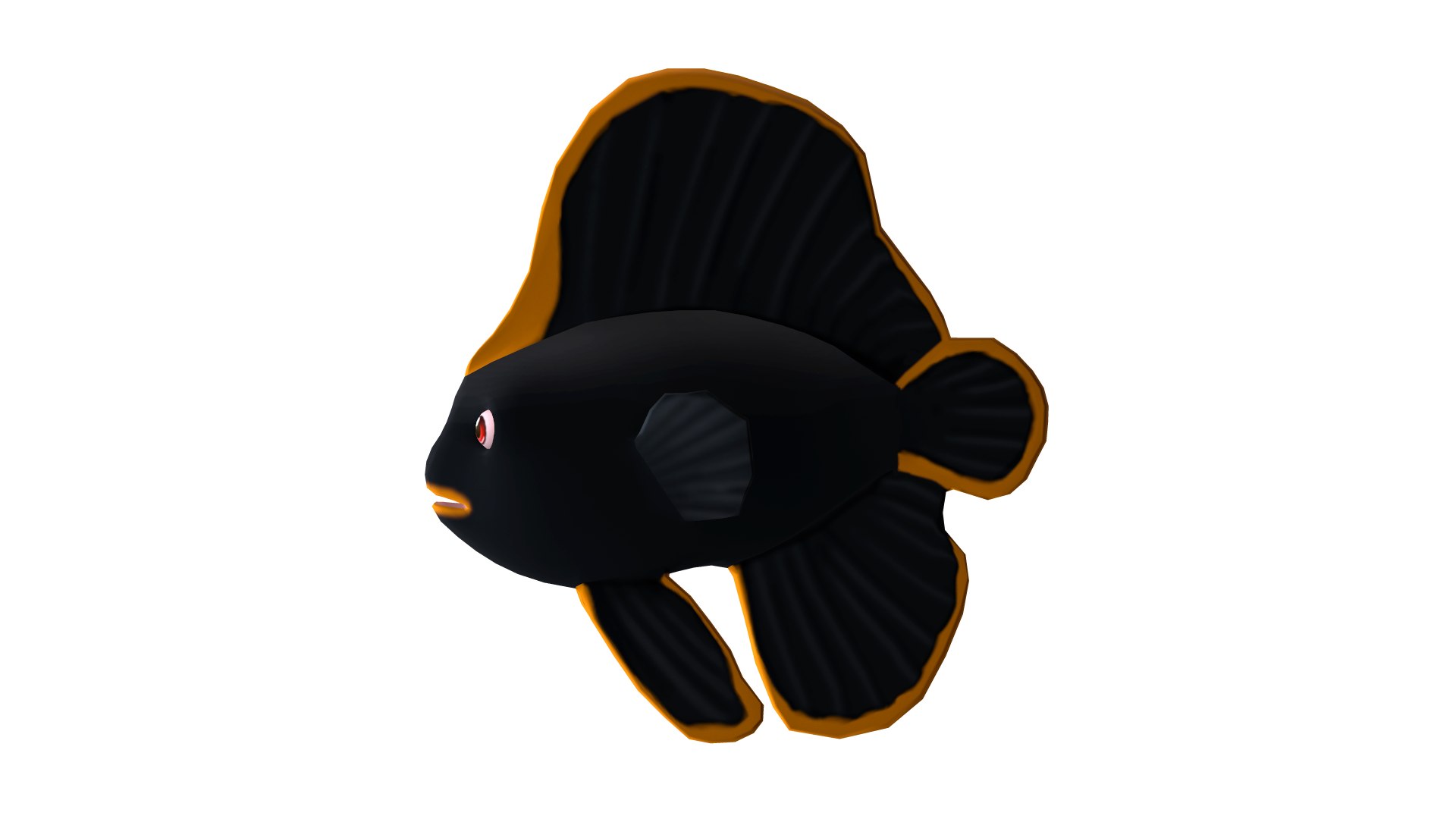 3D Red Aced Bat Fish Toon - TurboSquid 1586294