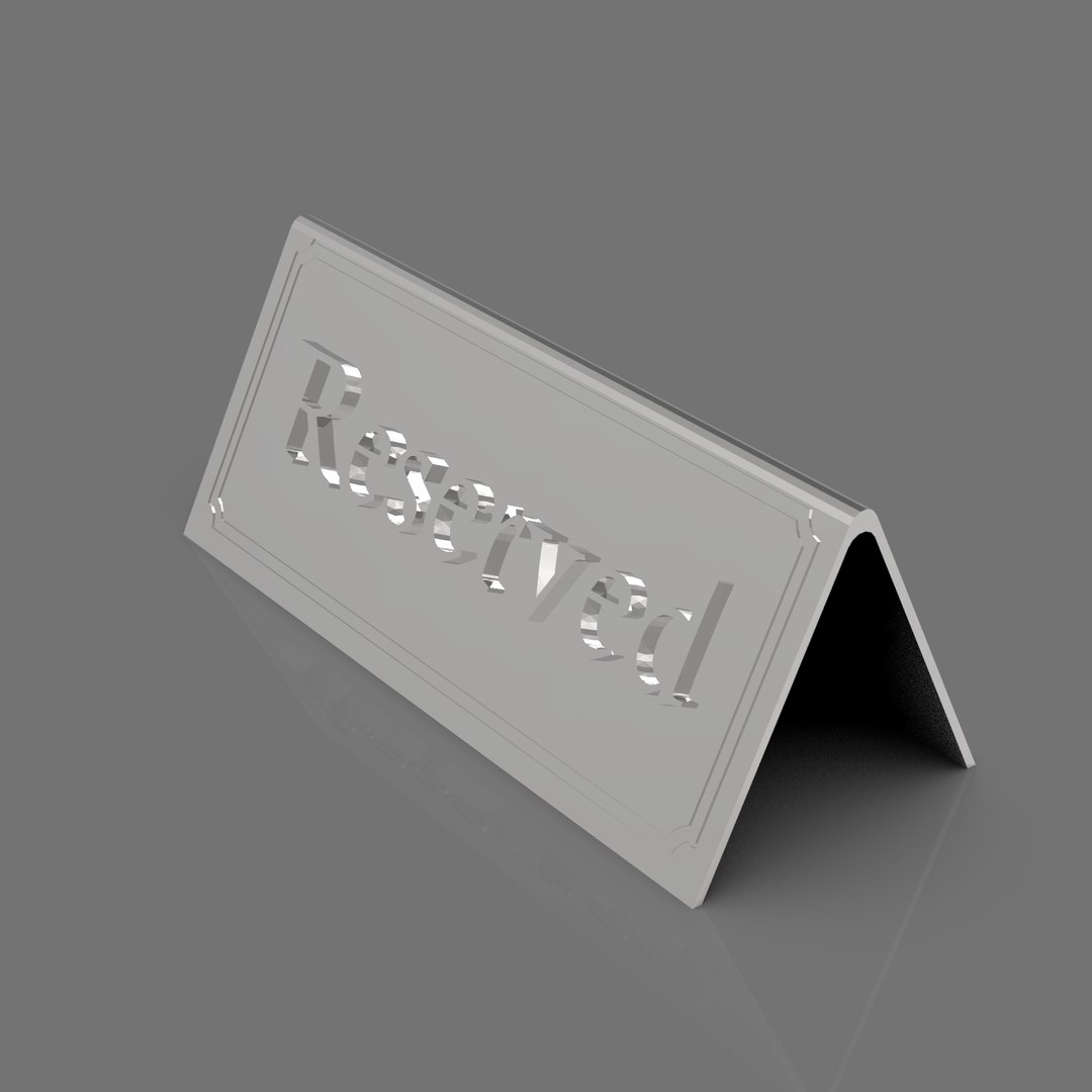 Reserved Table Sign 3D - TurboSquid 2126350