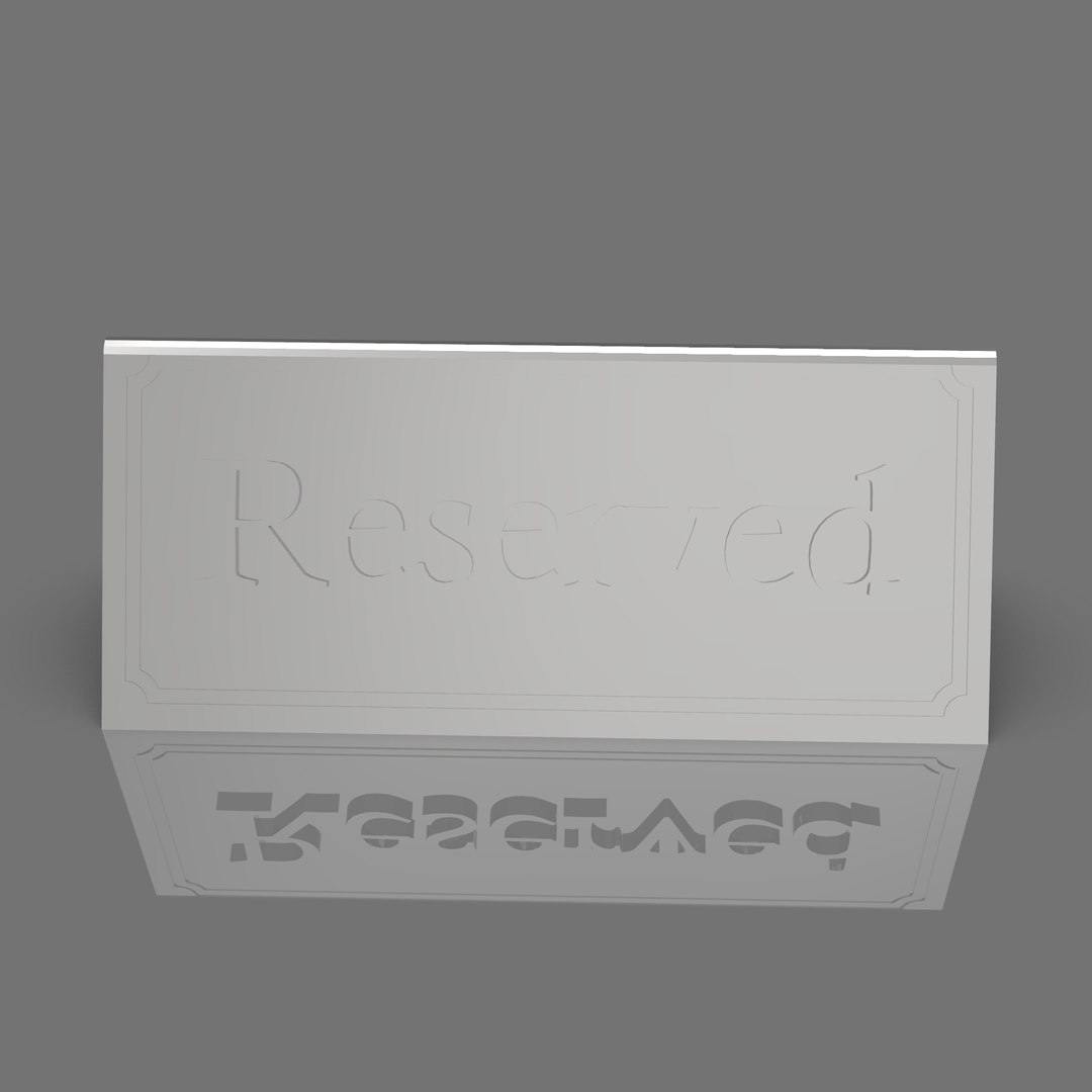 Reserved Table Sign 3D - TurboSquid 2126350