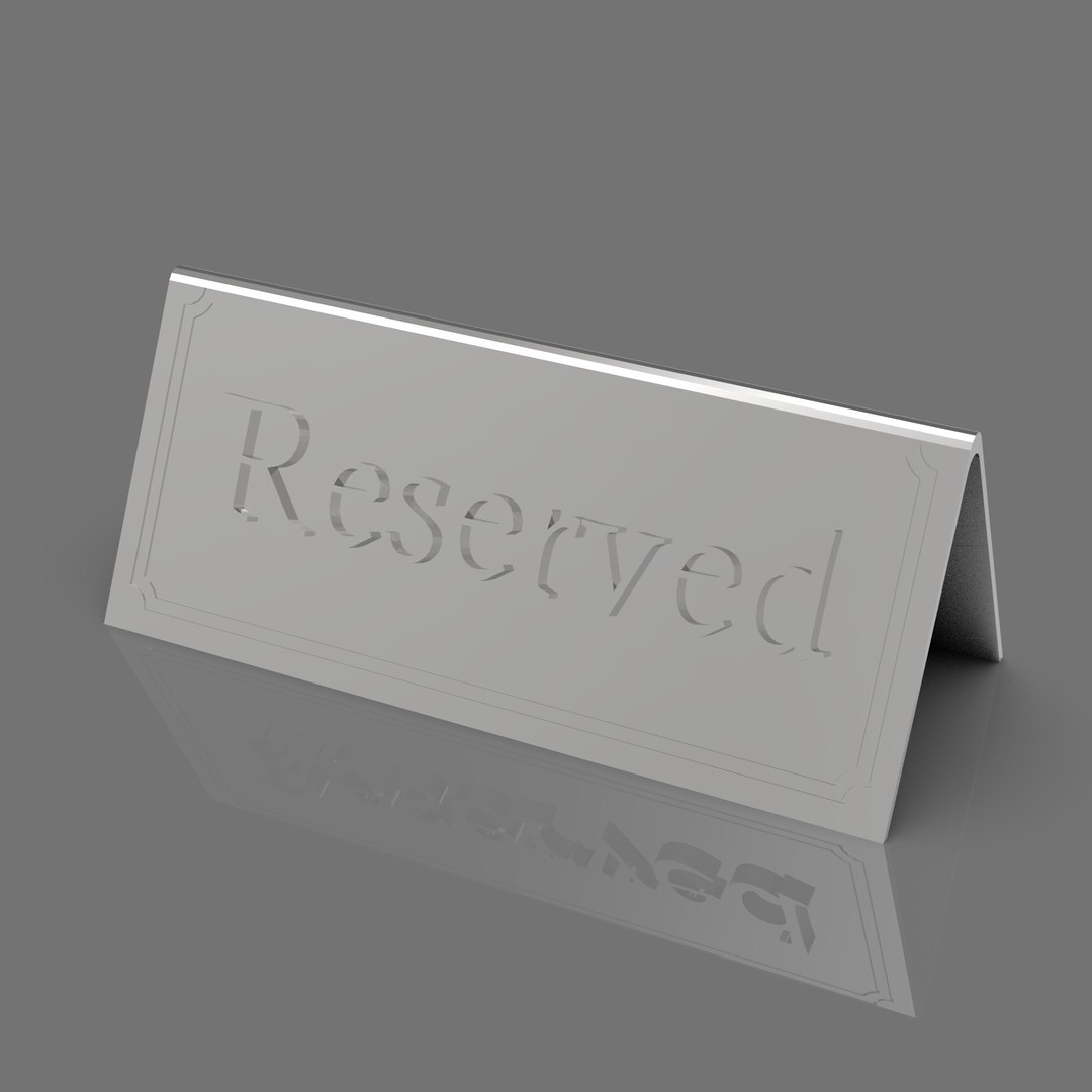 Reserved Table Sign 3D - TurboSquid 2126350