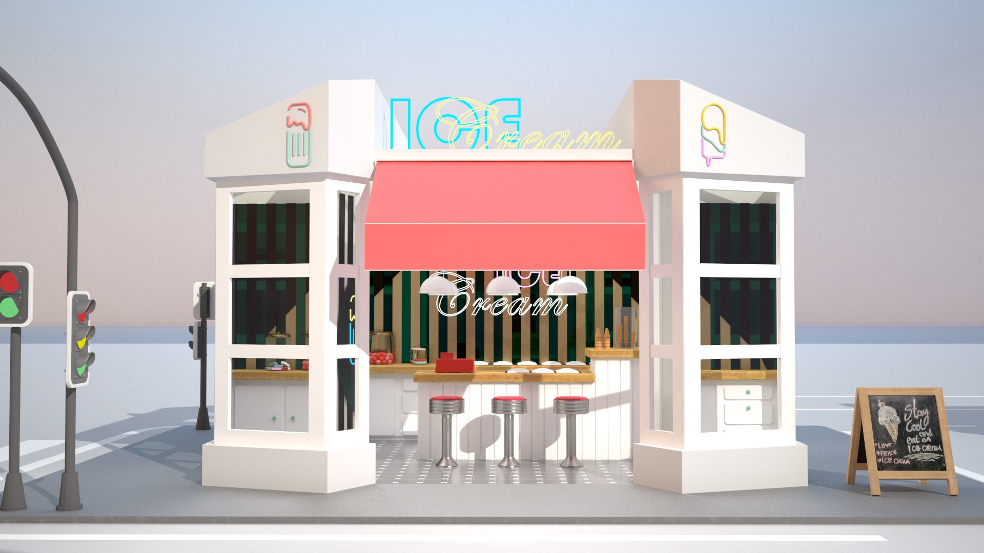 Shopping Street 3D Model - TurboSquid 2092226