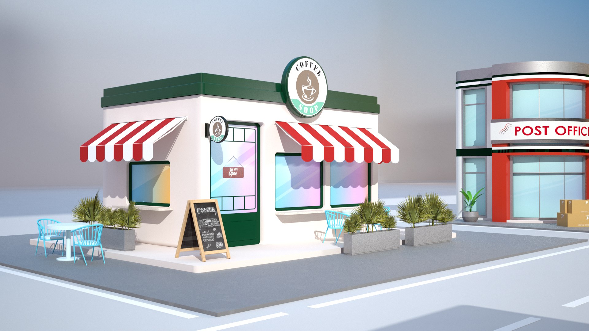 Shopping Street 3D Model - TurboSquid 2092226