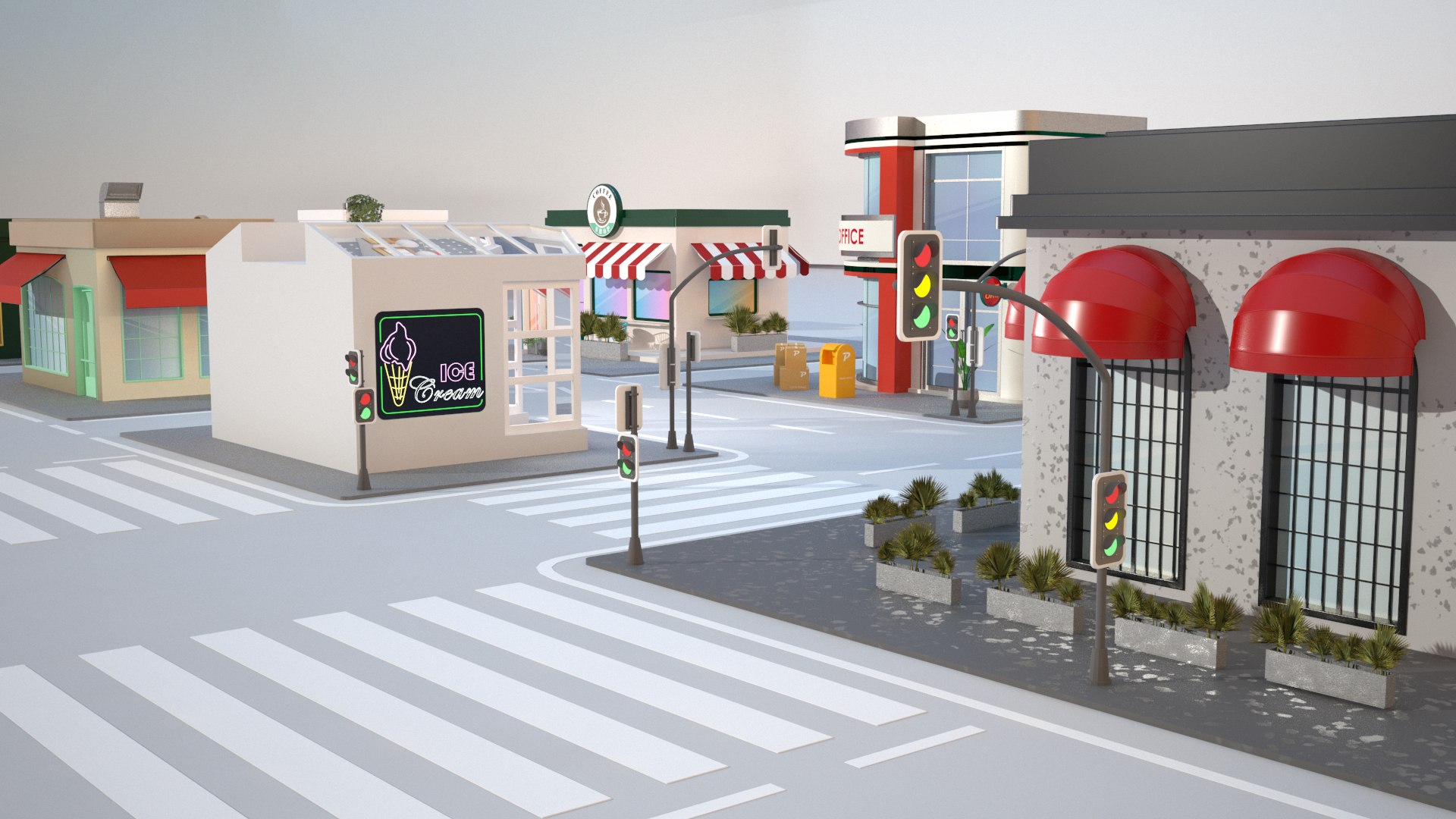 Shopping Street 3D Model - TurboSquid 2092226