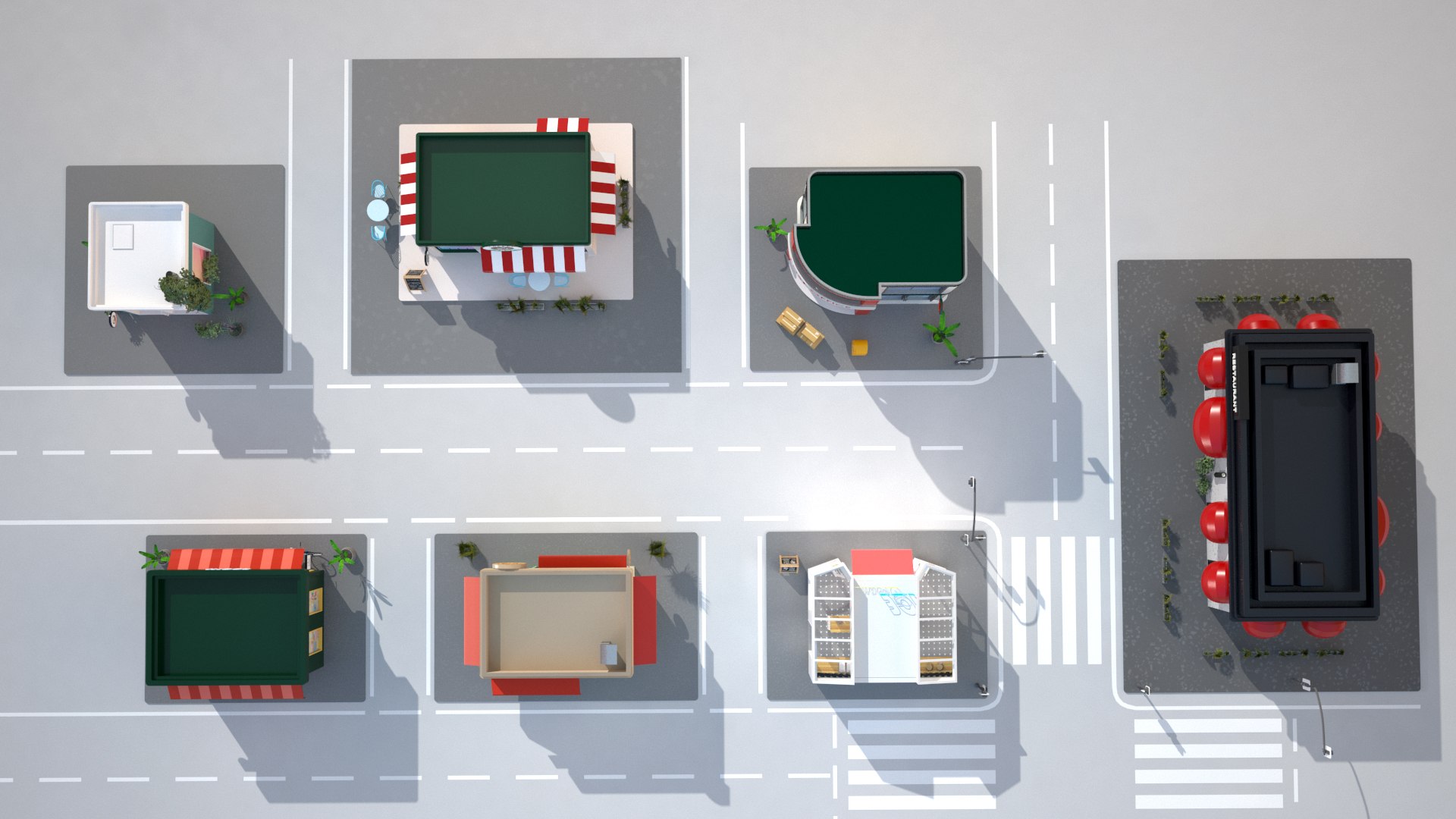 Shopping Street 3D Model - TurboSquid 2092226