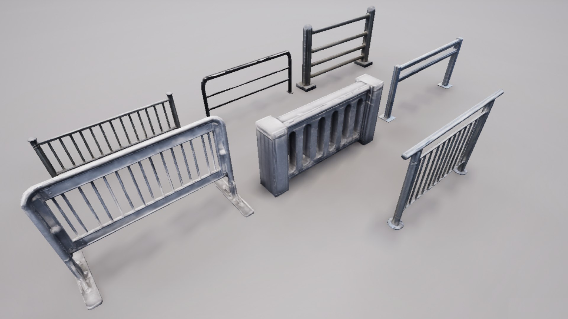 Modular Railing Pack Model - TurboSquid 2347936