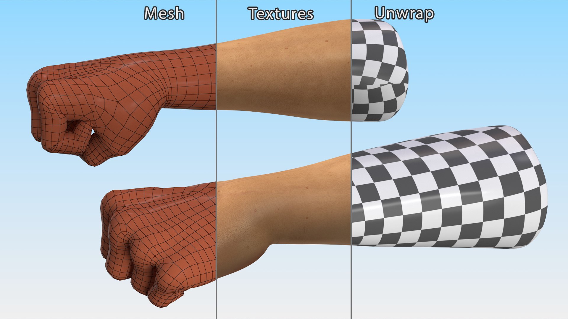 Realistic Human Male Arms With Fists 3D Model - TurboSquid 2325158