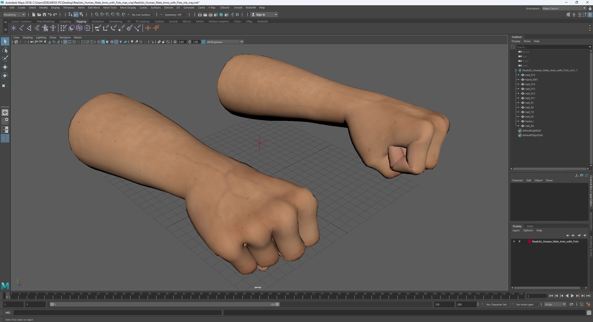 Realistic Human Male Arms With Fists 3D Model - TurboSquid 2325158