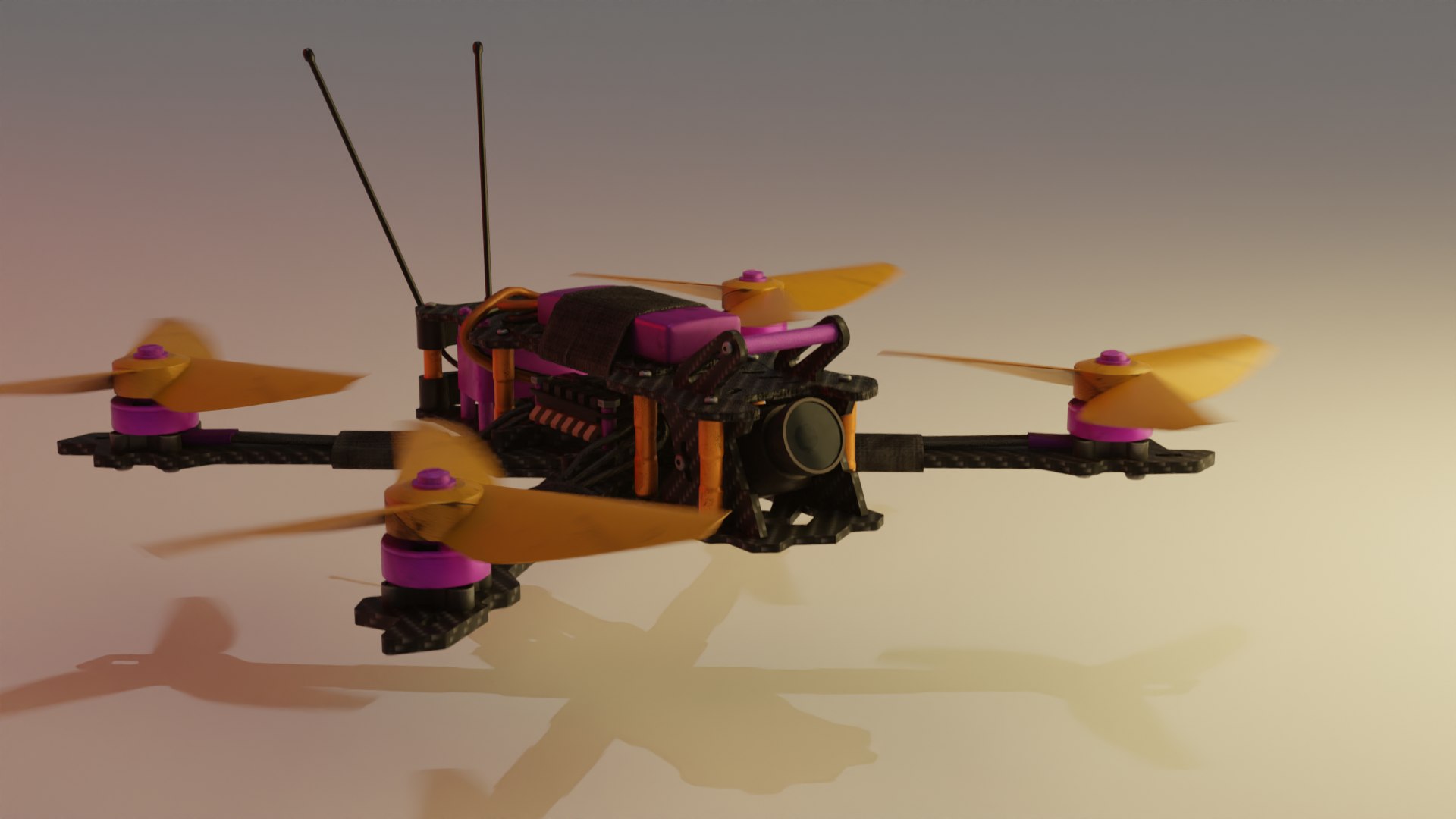 FPV Freestyle Quadcopter clear purple model - TurboSquid 1965404