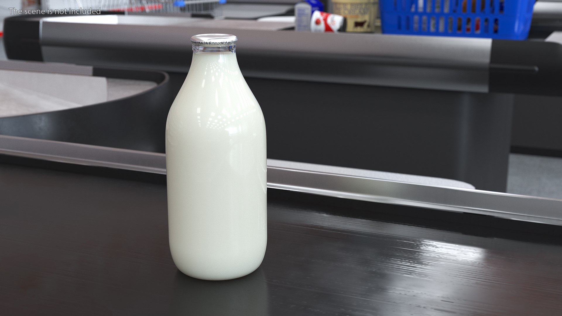3D Glass Bottle Of Whole Milk Bottle With Foil Top - TurboSquid 2202506