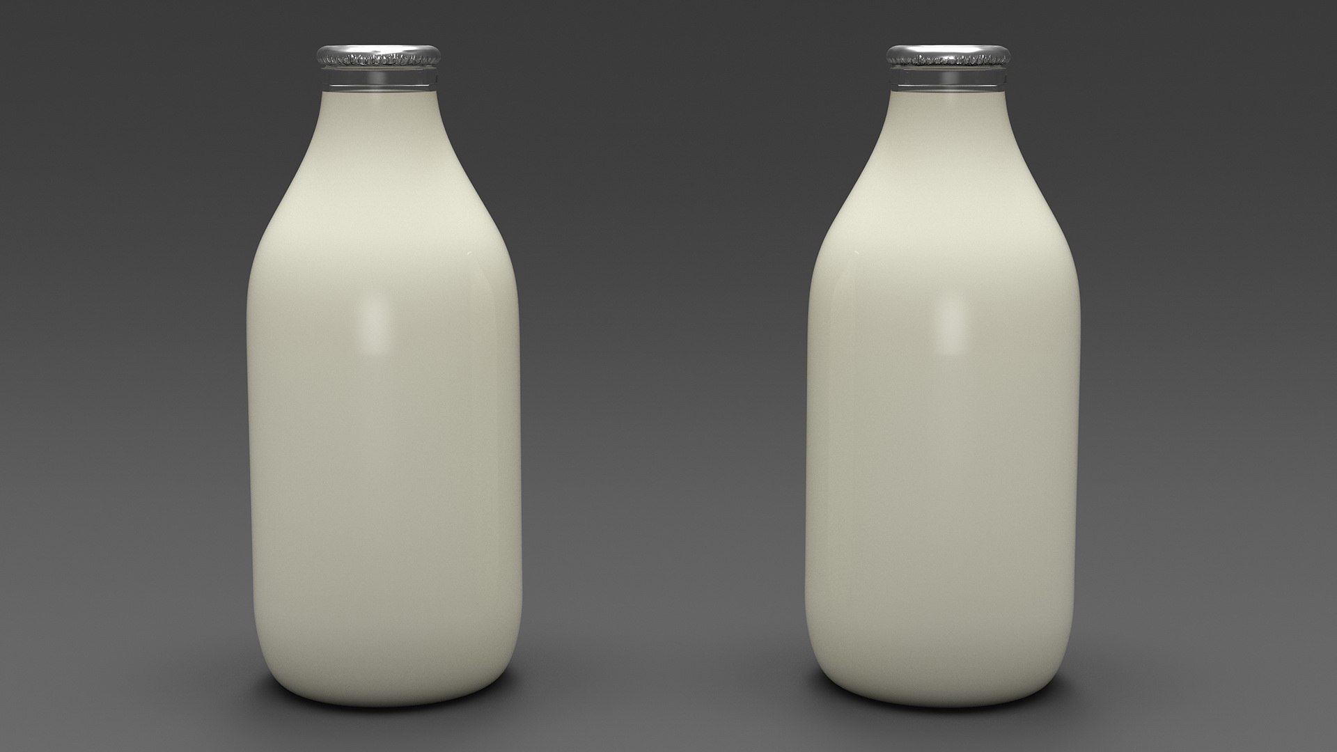 3D Glass Bottle Of Whole Milk Bottle With Foil Top - TurboSquid 2202506