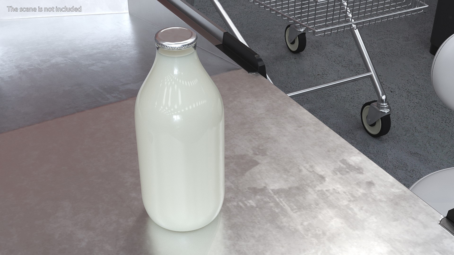 3D Glass Bottle Of Whole Milk Bottle With Foil Top - TurboSquid 2202506