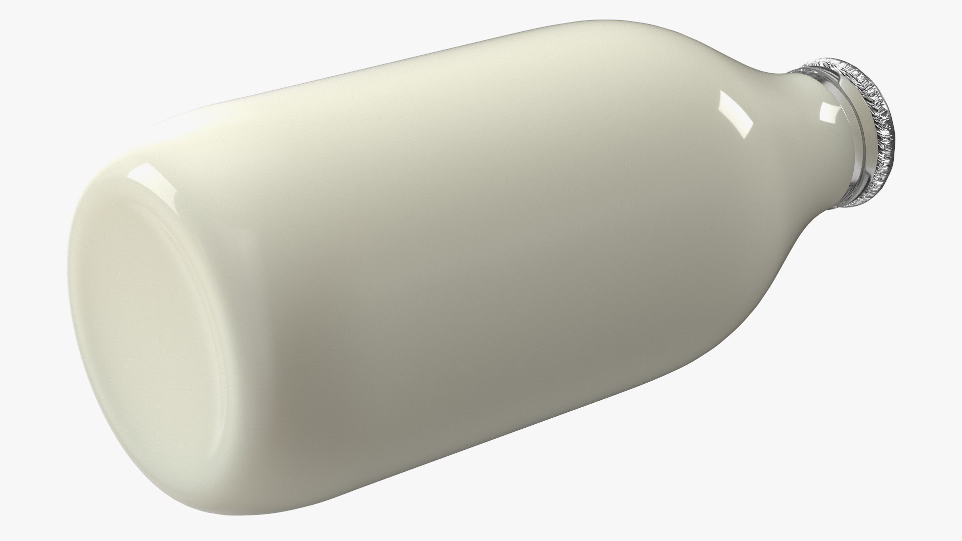 3D Glass Bottle Of Whole Milk Bottle With Foil Top - TurboSquid 2202506