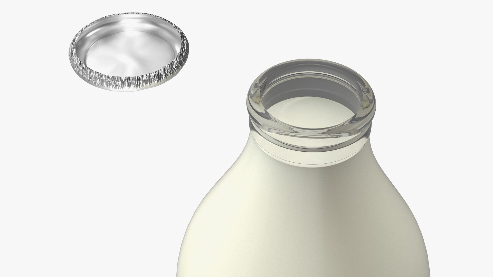 3D Glass Bottle Of Whole Milk Bottle With Foil Top - TurboSquid 2202506