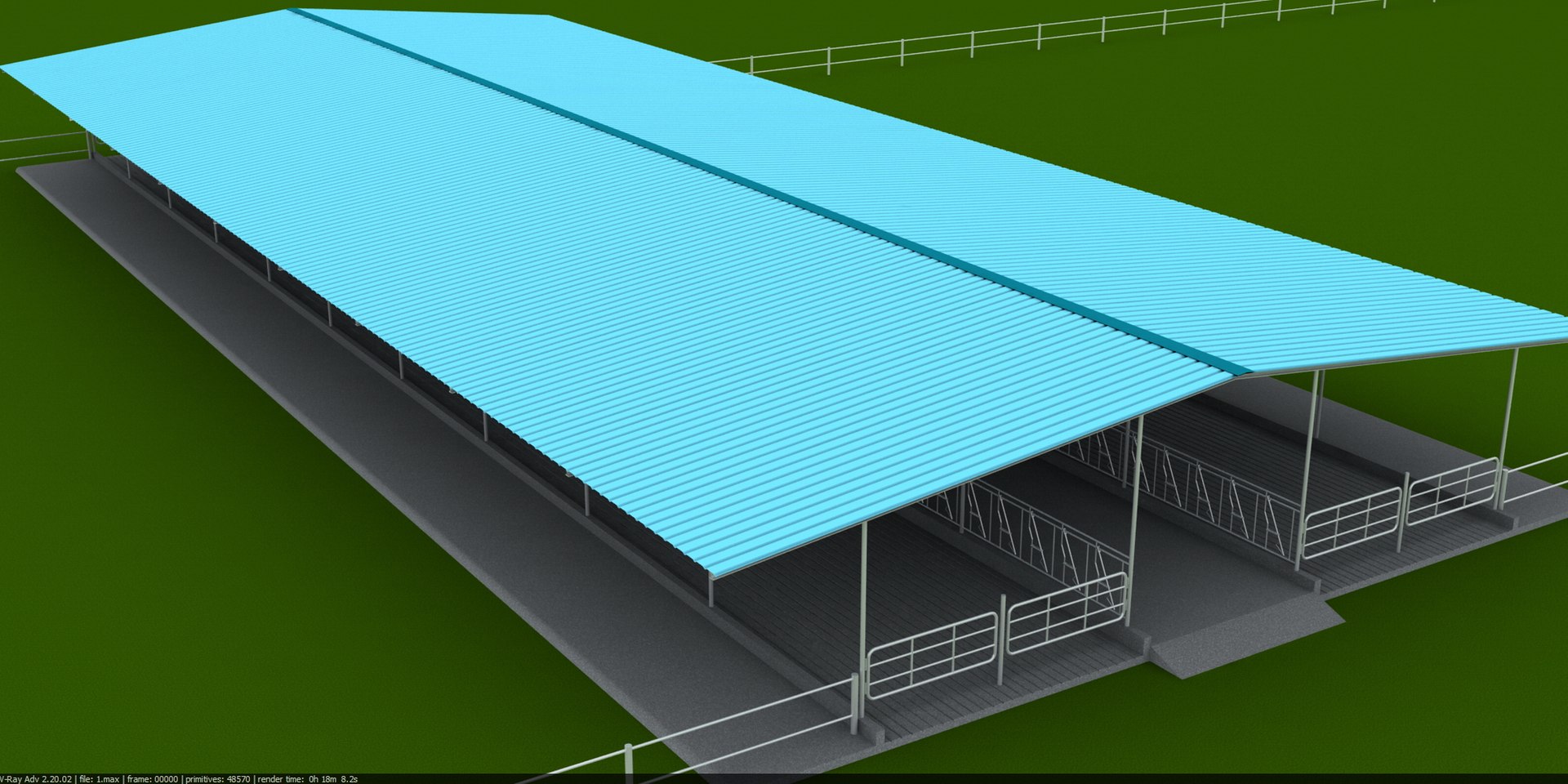 3d Model Of Cowshed Cow