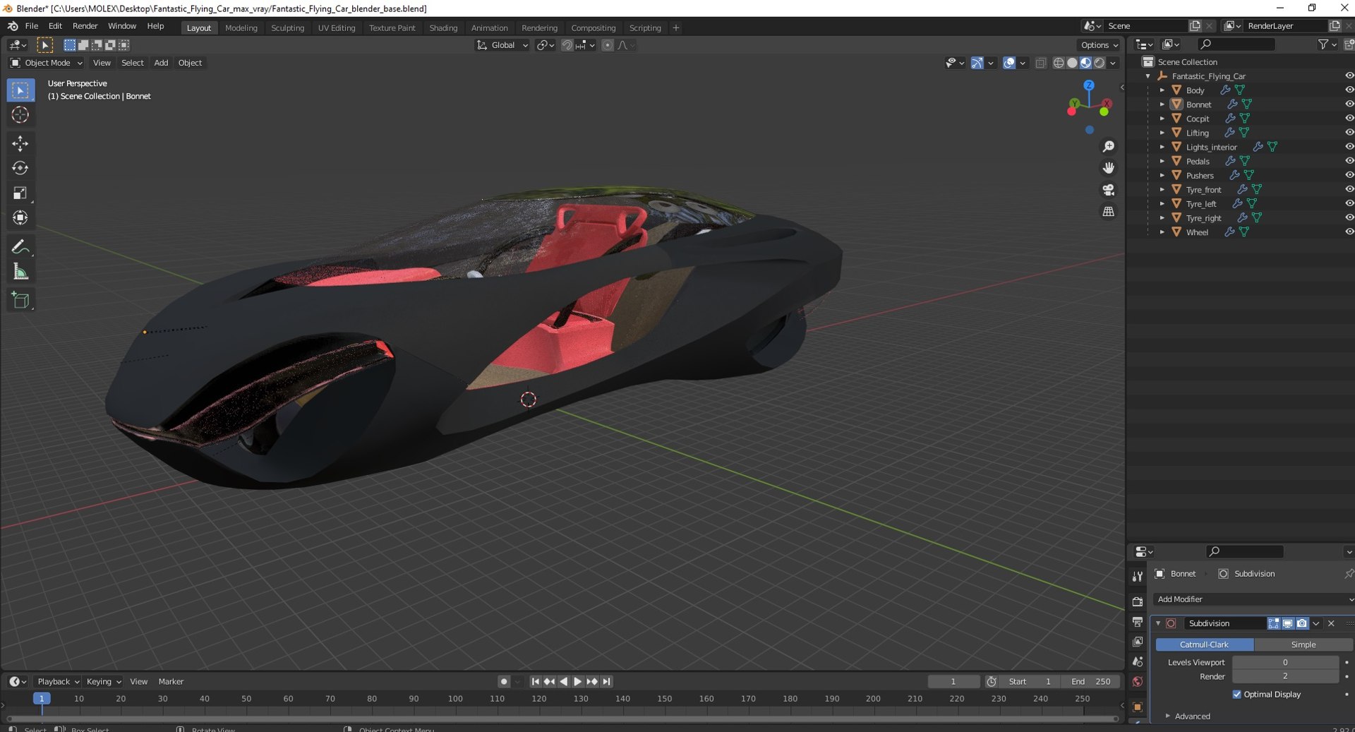 3D Fantastic Flying Car Model - TurboSquid 2210704