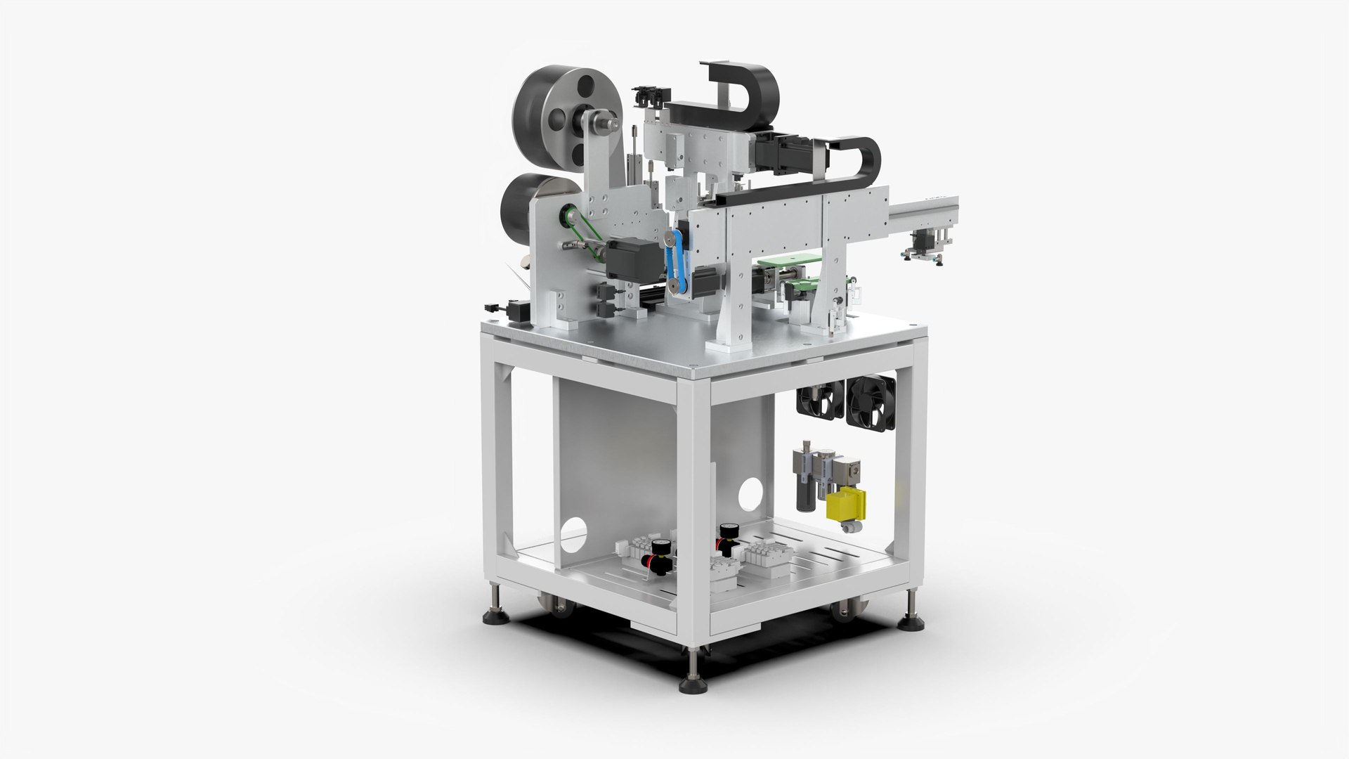 3D Automatic Front Side Bottom Film Sticking Machine - TurboSquid 2025601