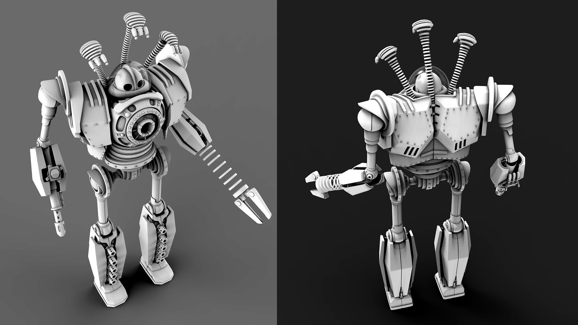 3D Iron Giant- Battle Mode- Transform- Lowpoly - Gameready Model ...