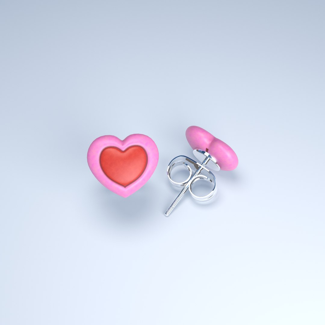 3D Heart earrings model - TurboSquid 1927777