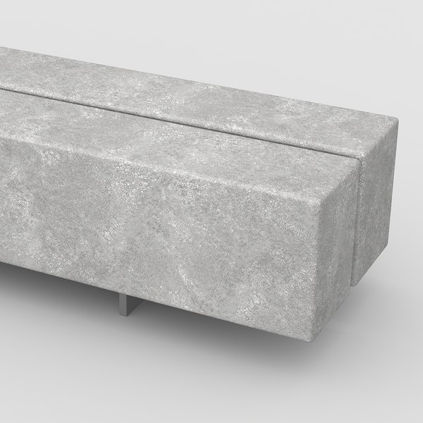 free modern stone bench 3d model