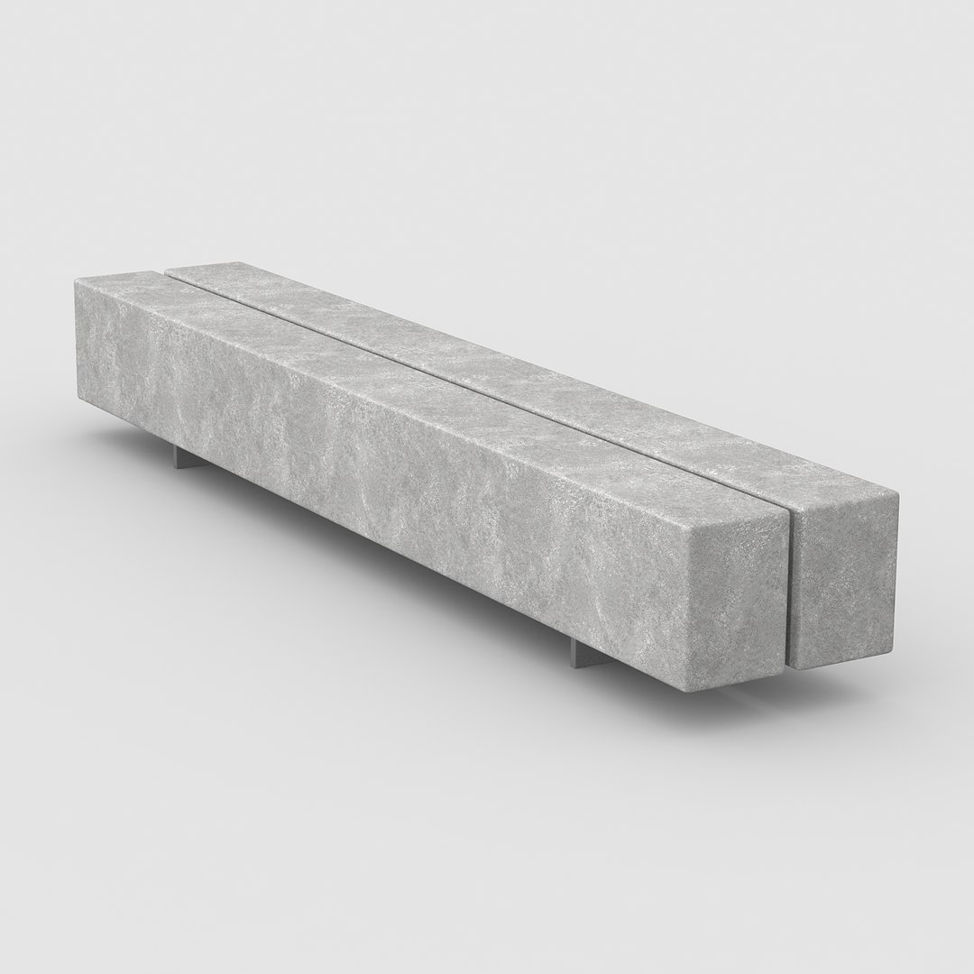Free Modern Stone Bench 3d Model