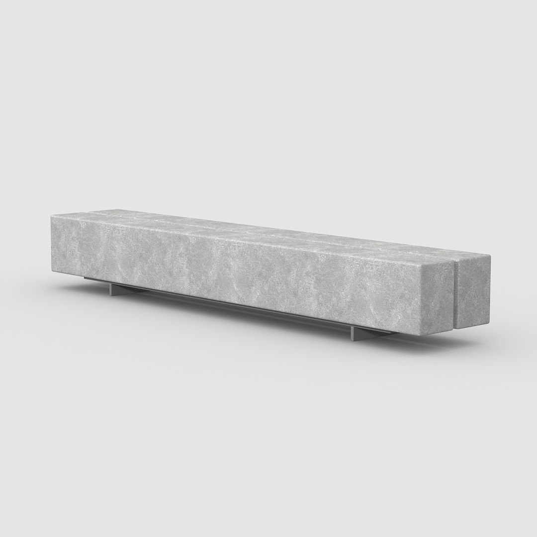 Free Modern Stone Bench 3d Model