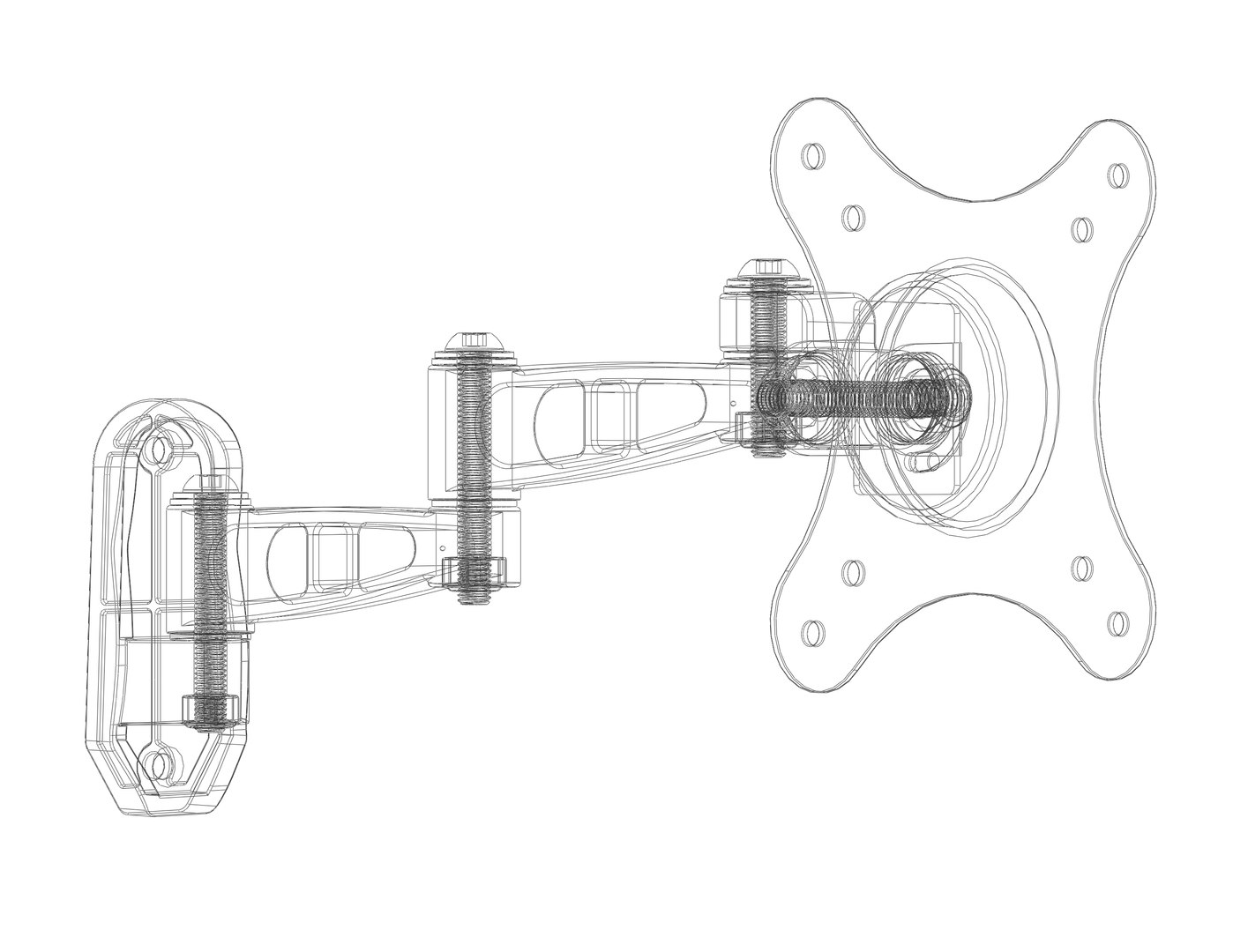 3D Model Adjustable Swivel Monitor Mounts - TurboSquid 2156609