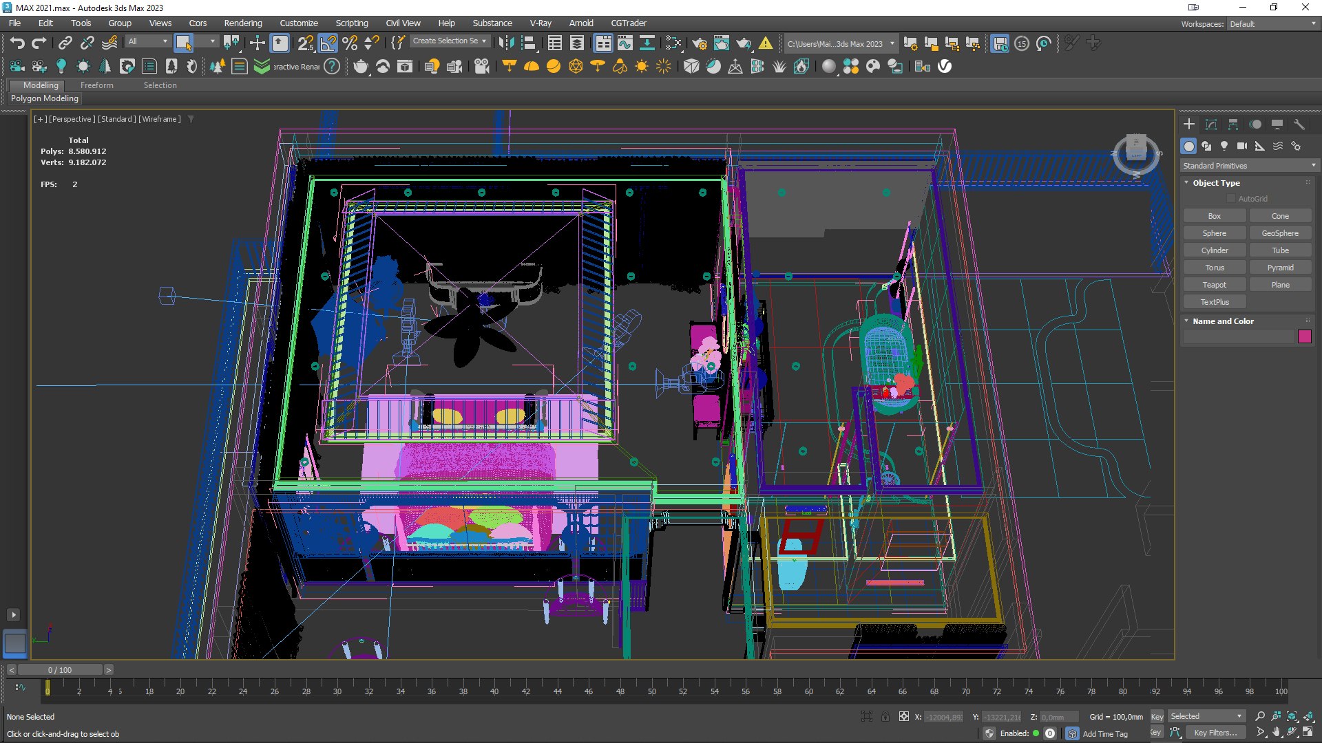 Master Bedroom - 373 Indochine Villa - SuperCAT - MAX FBX OBJ SKP DEA Simlab 3D Model ...