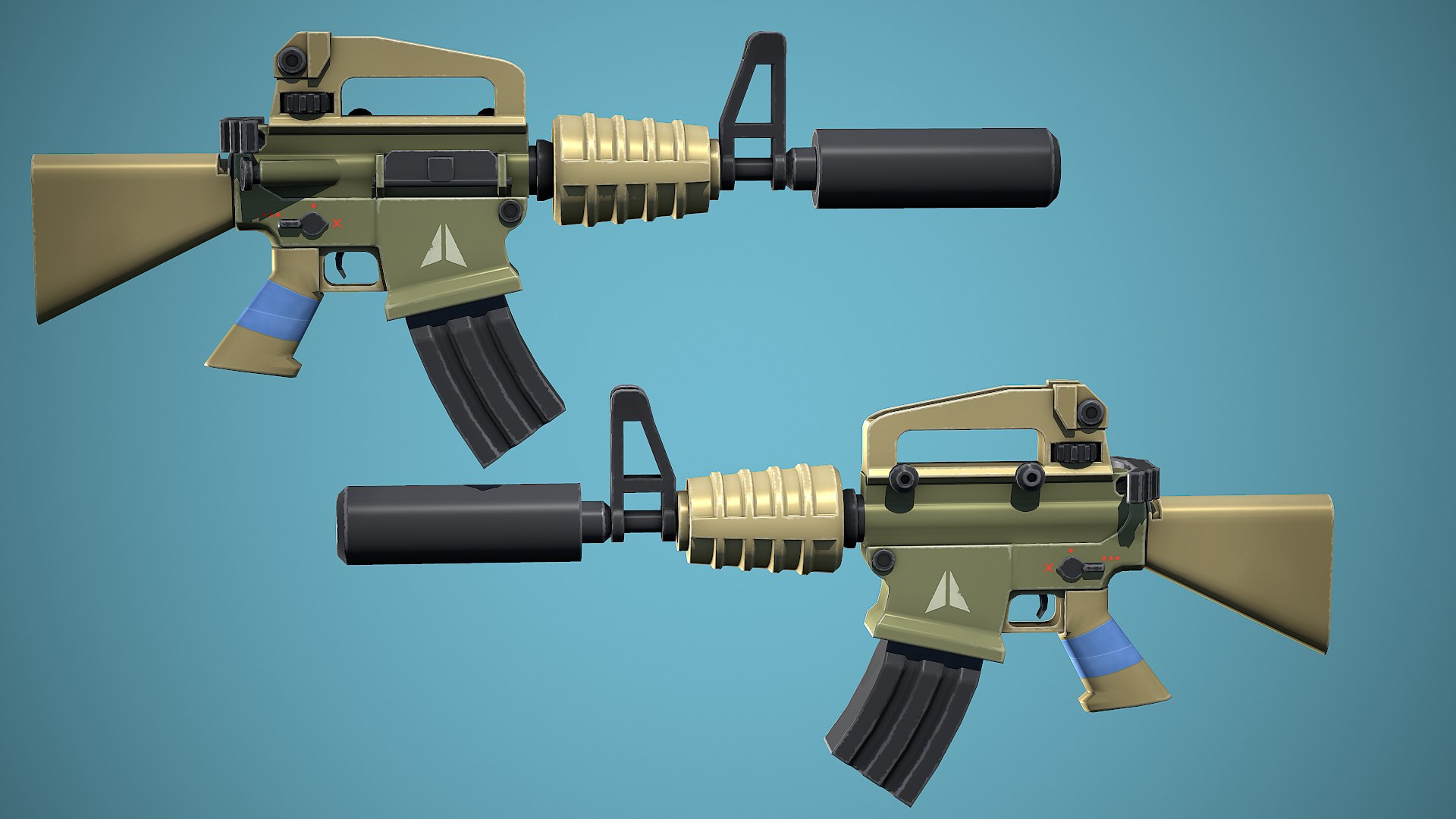 Stylized M4A1 Low Poly 3D - TurboSquid 1831952