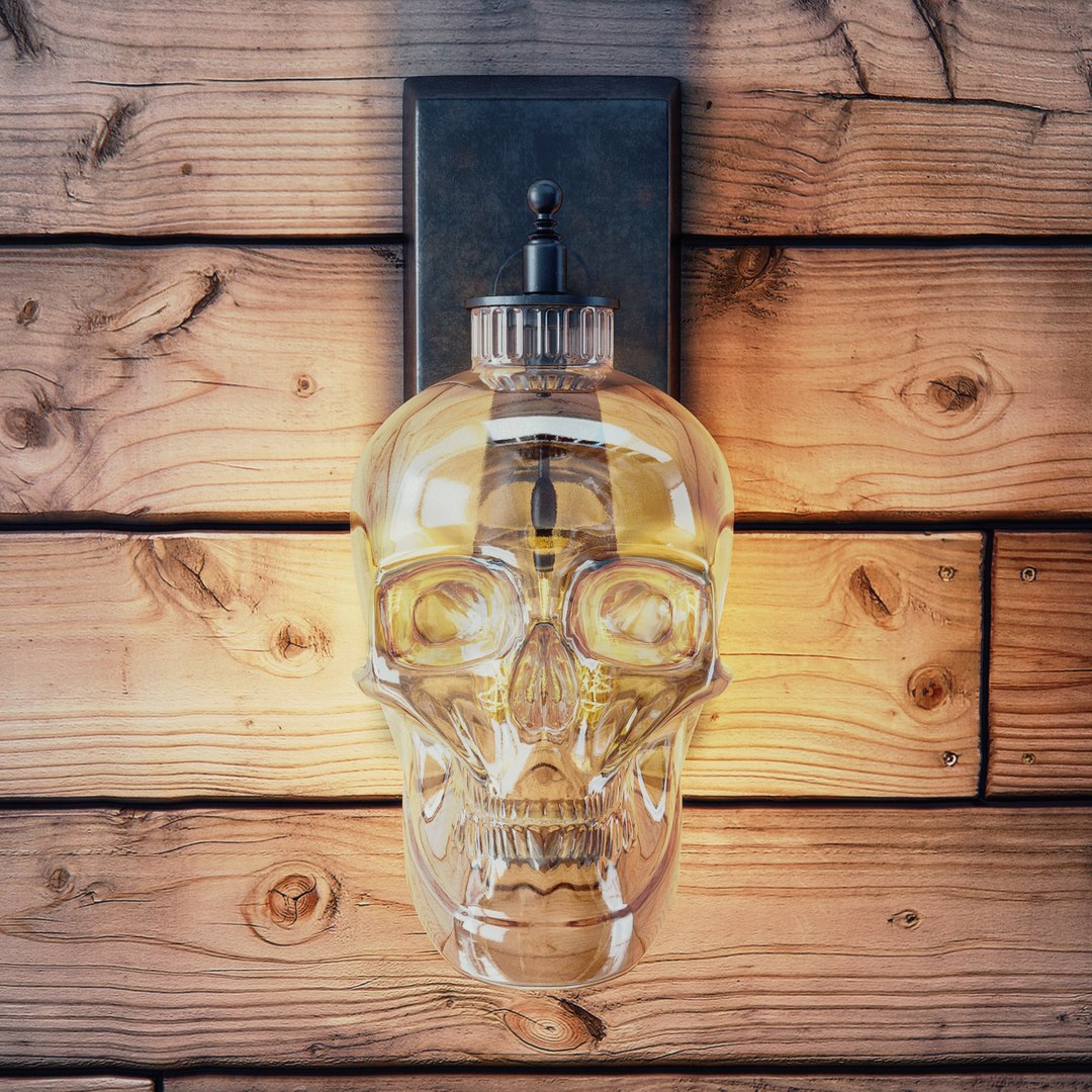 3d skull wall sconce - model