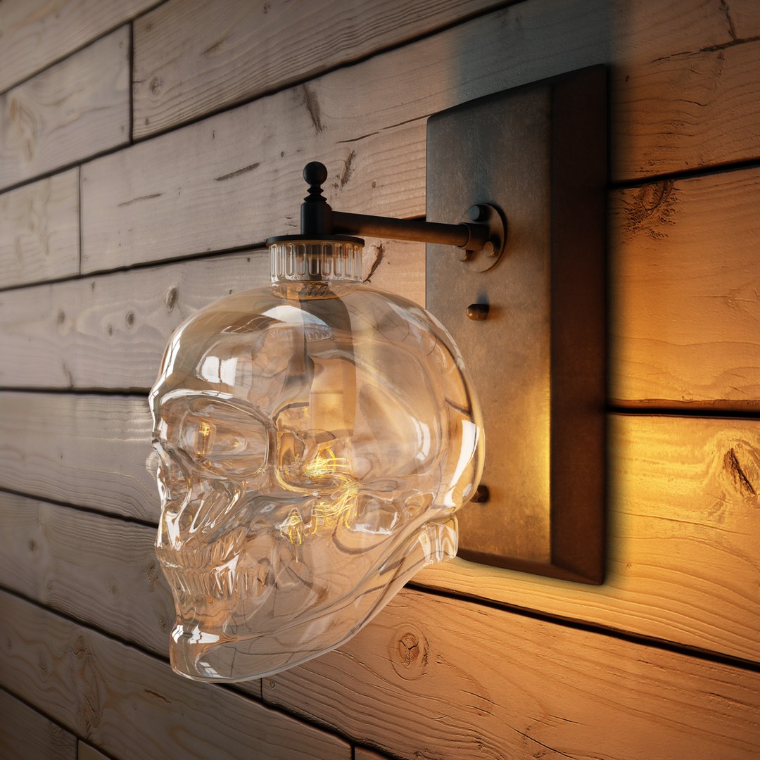 3d skull wall sconce - model