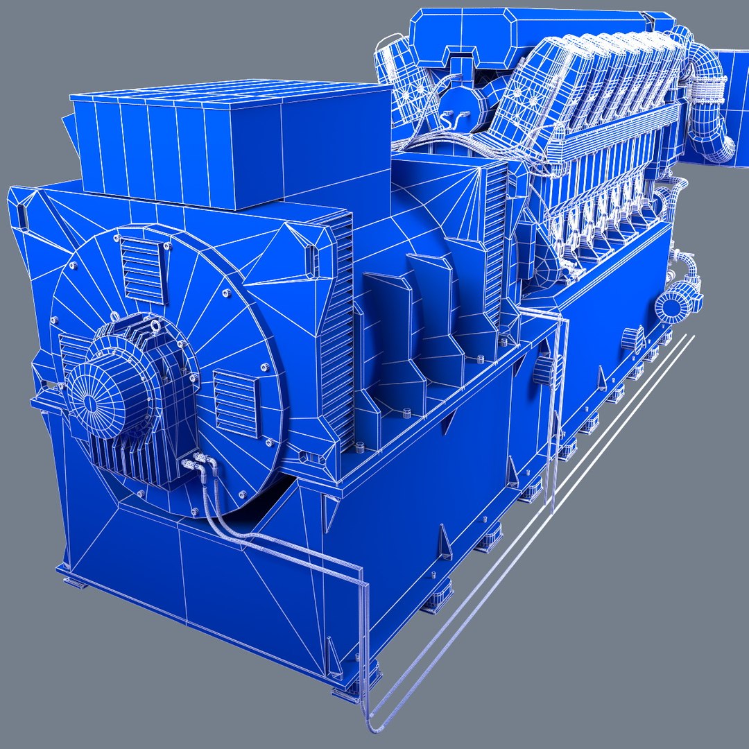 3d Model Of Diesel V16
