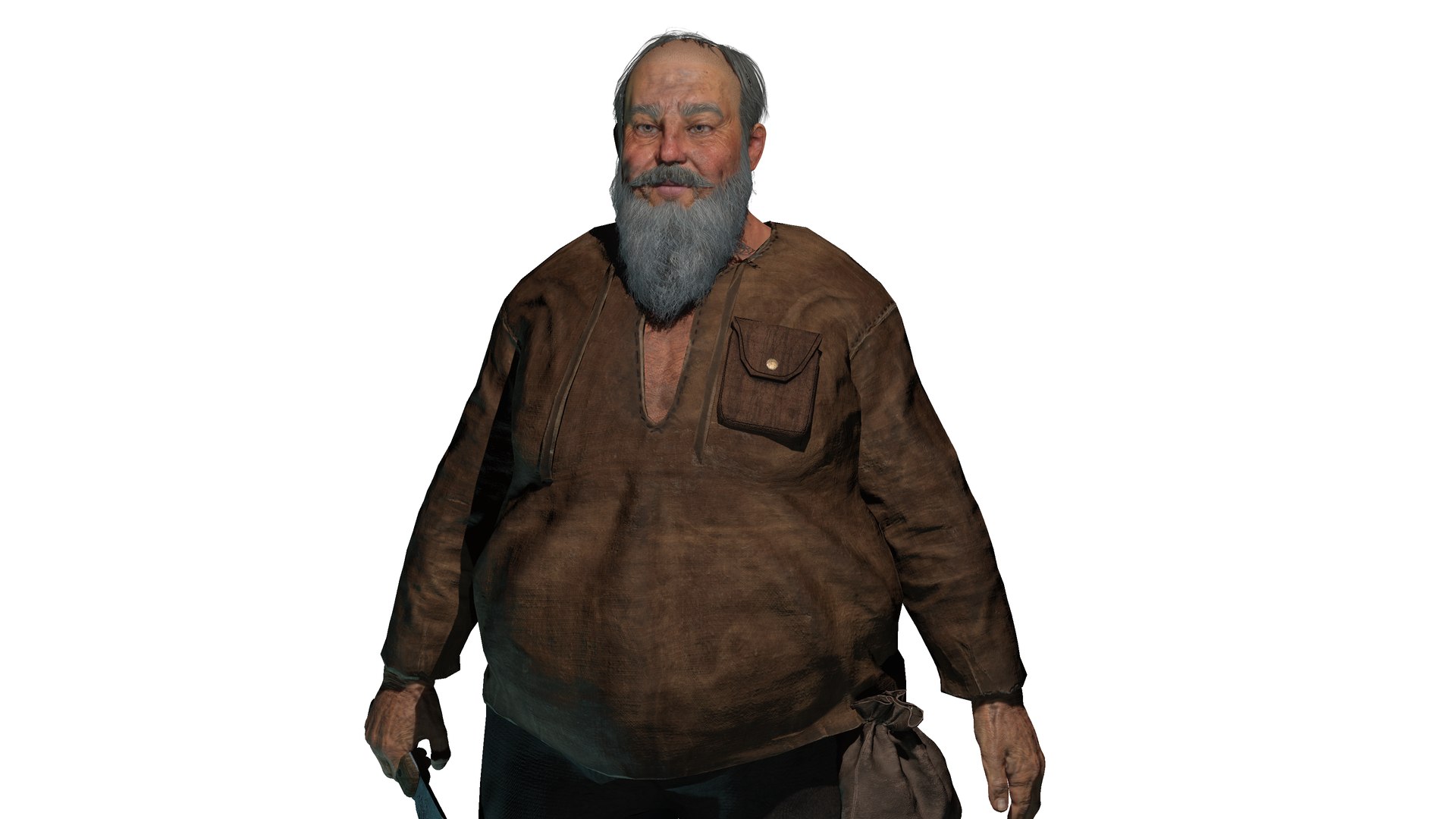 AAA 3D REALISTIC CHARACTER - FANTASY MEDIEVAL OLD MAN BUTCHER 3D Model ...
