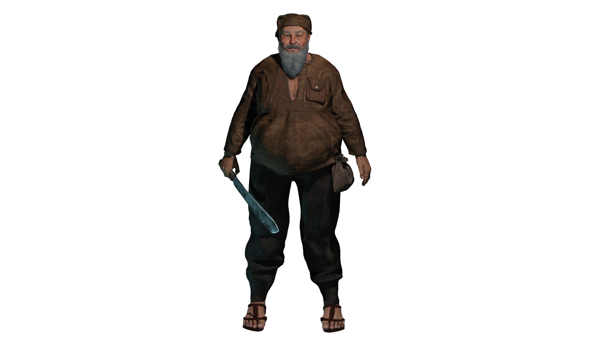 AAA 3D REALISTIC CHARACTER - FANTASY MEDIEVAL OLD MAN BUTCHER 3D Model ...