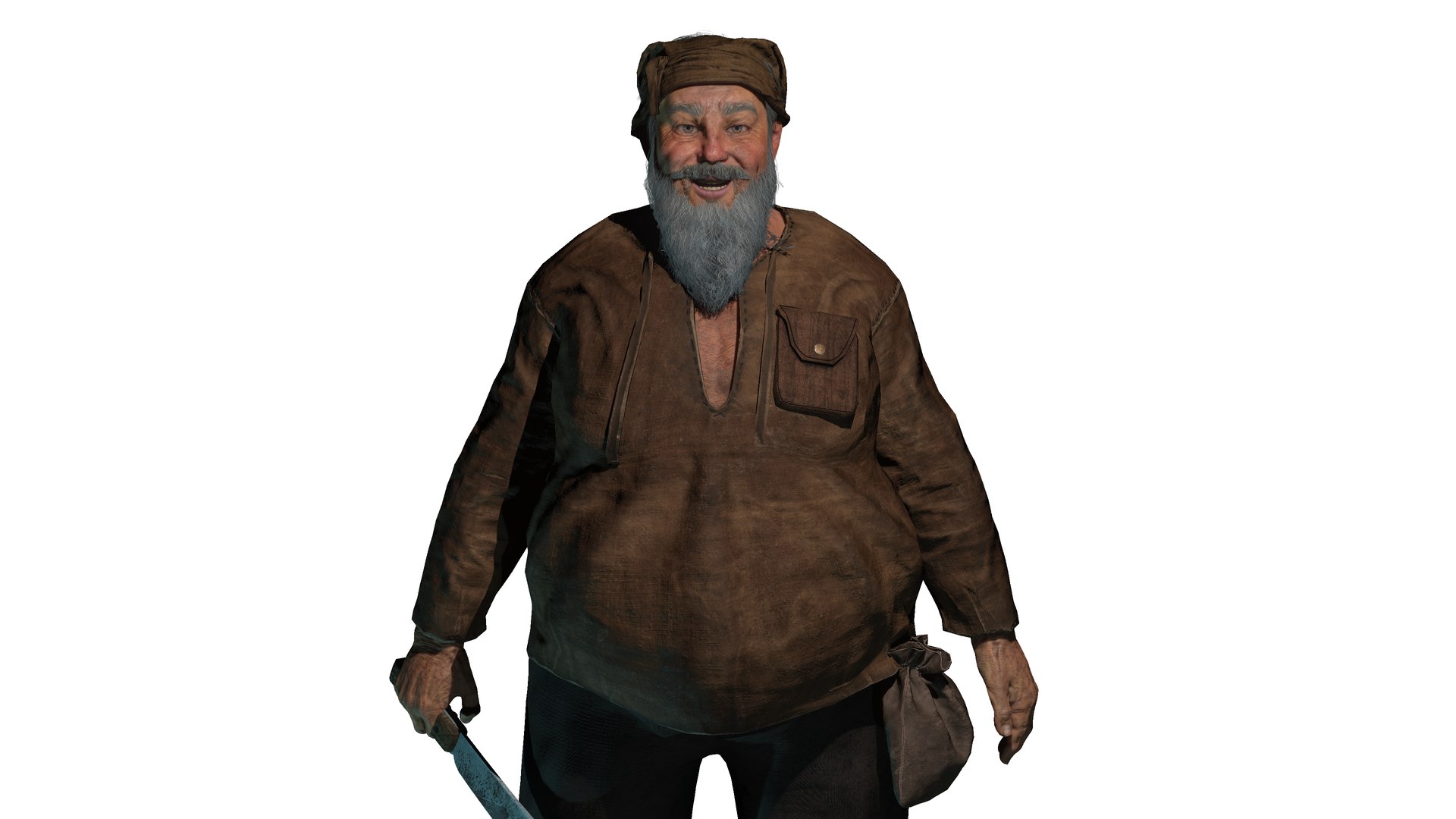 AAA 3D REALISTIC CHARACTER - FANTASY MEDIEVAL OLD MAN BUTCHER 3D Model ...