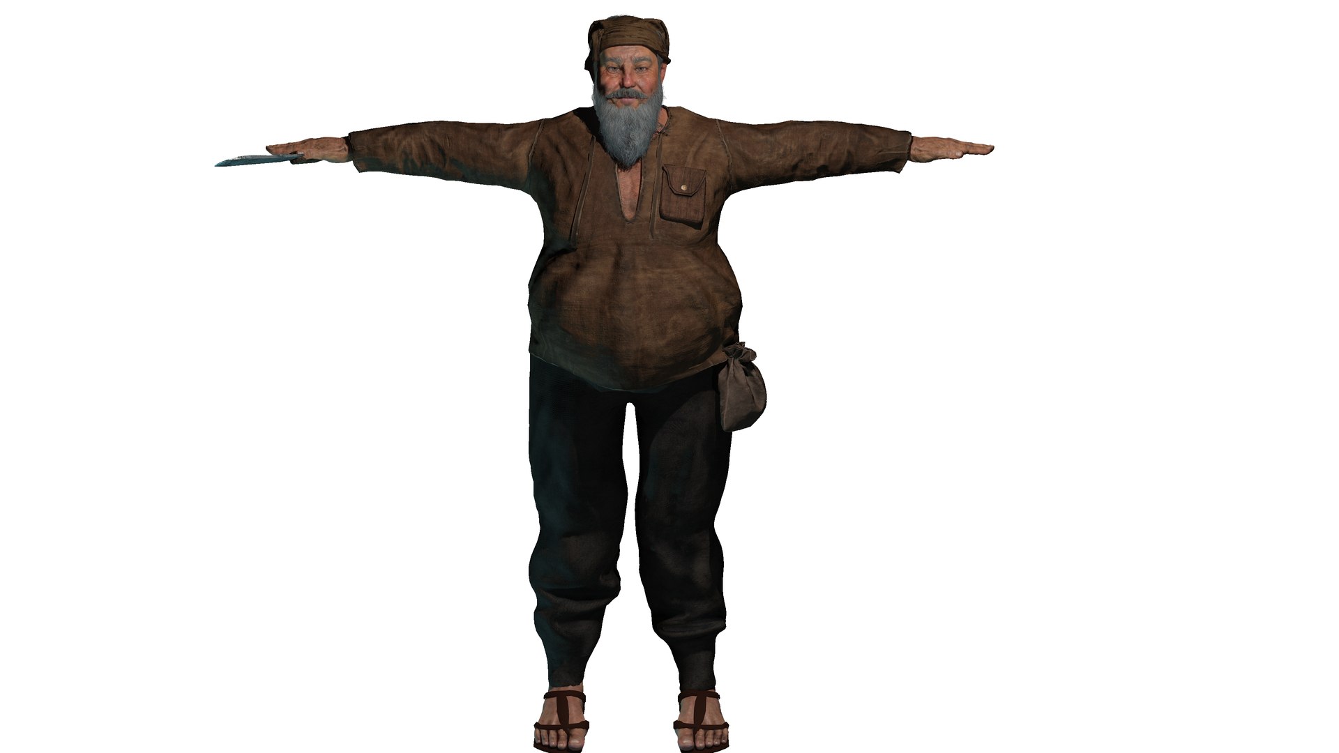 AAA 3D REALISTIC CHARACTER - FANTASY MEDIEVAL OLD MAN BUTCHER 3D Model ...