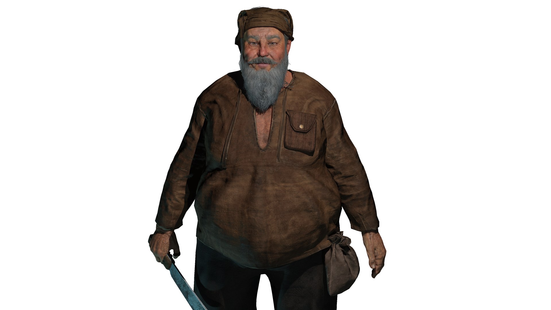 AAA 3D REALISTIC CHARACTER - FANTASY MEDIEVAL OLD MAN BUTCHER 3D Model ...