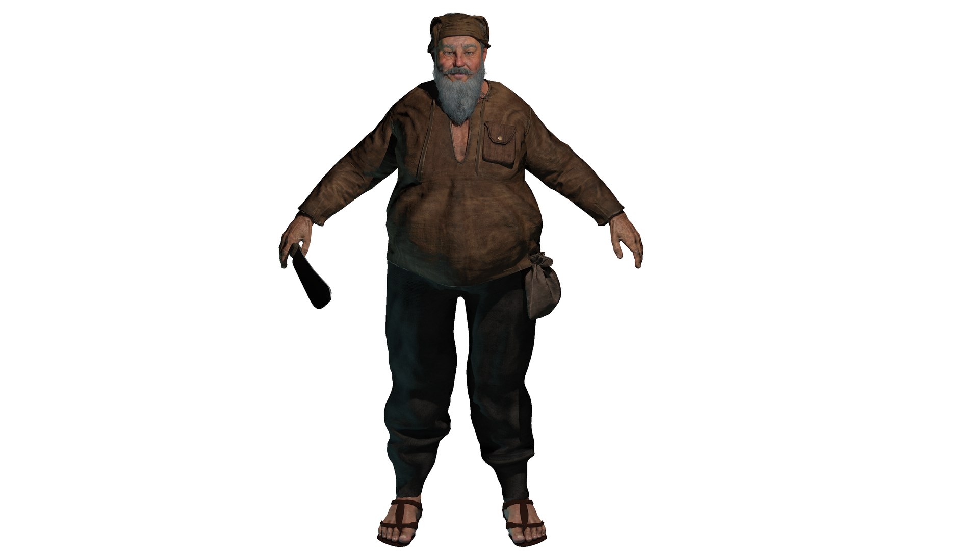 AAA 3D REALISTIC CHARACTER - FANTASY MEDIEVAL OLD MAN BUTCHER 3D Model ...