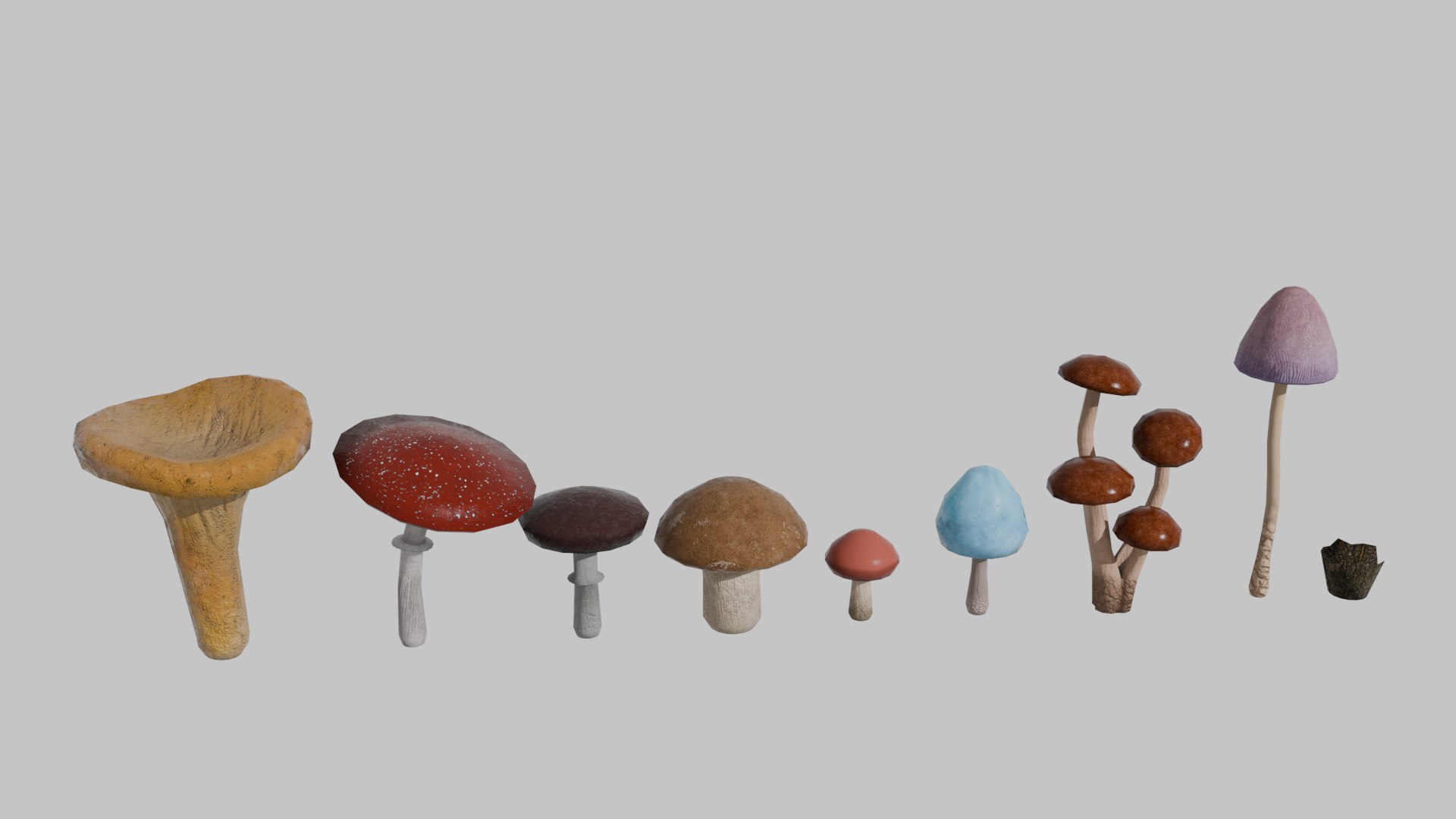 Mushrooms Collection 3D Model - TurboSquid 2196690
