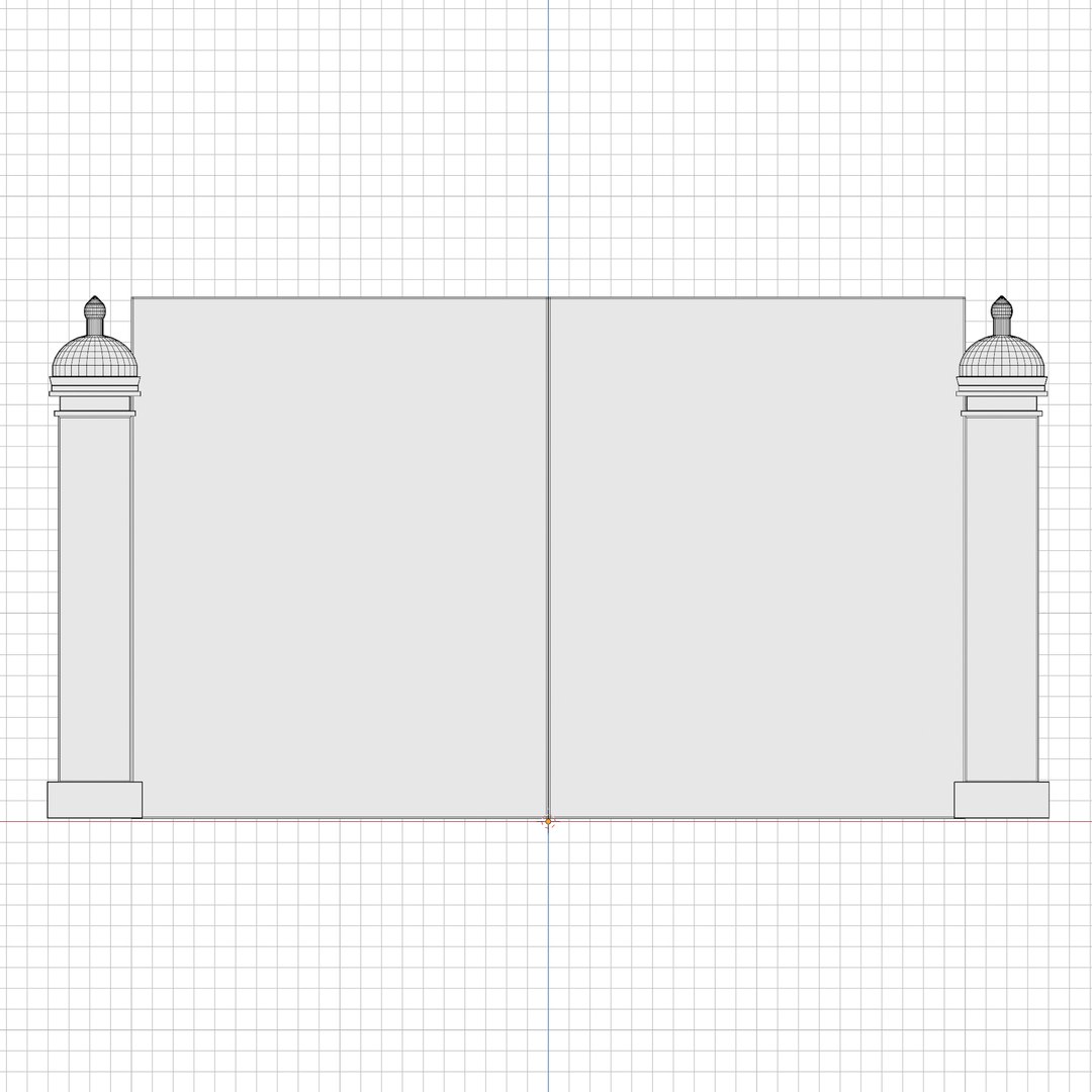 3D Ornamental Wrought Iron Entrance Gate With Pillars 3D Model ...