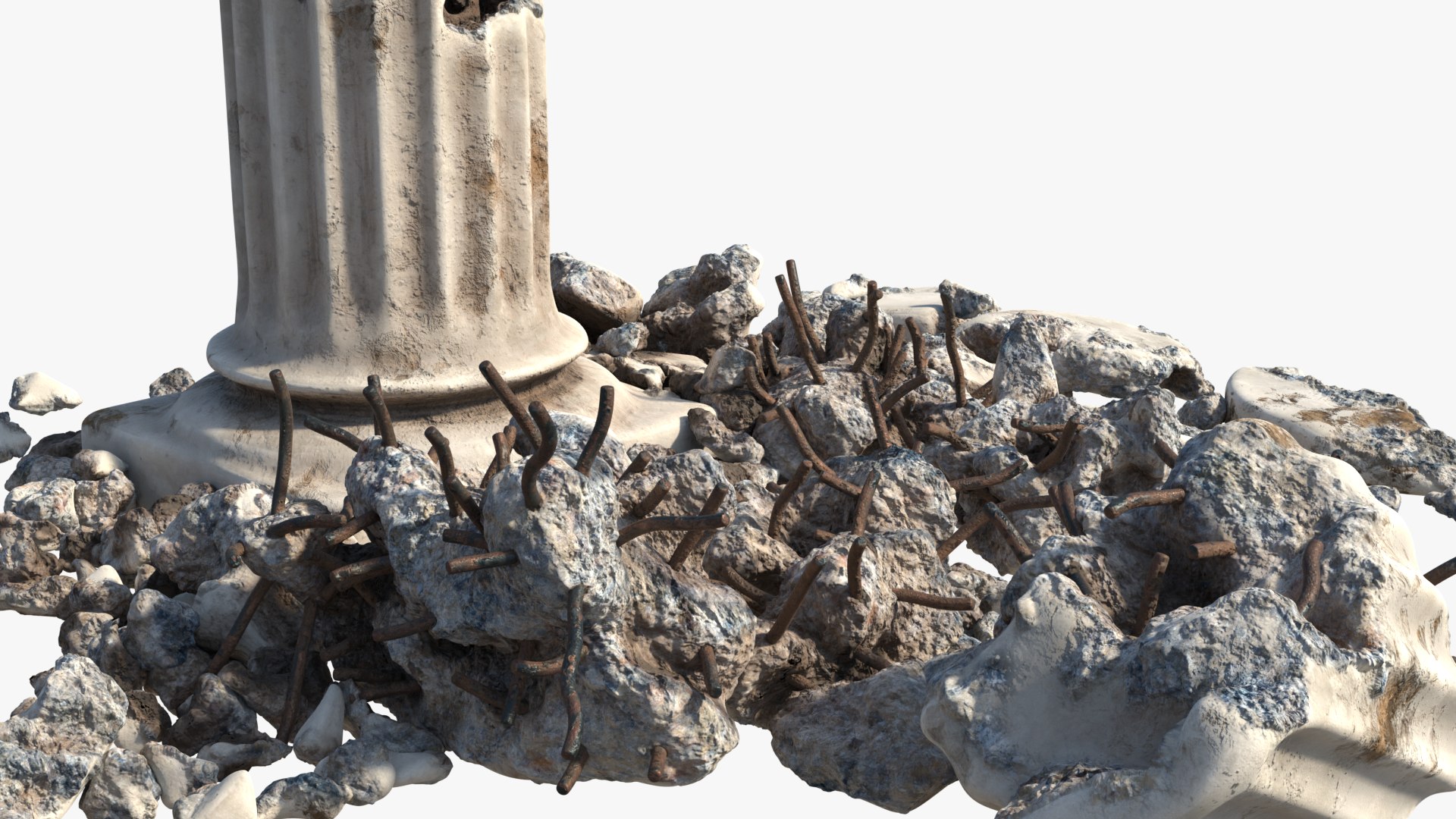 Broken Pillar 1 3D - TurboSquid 1874009