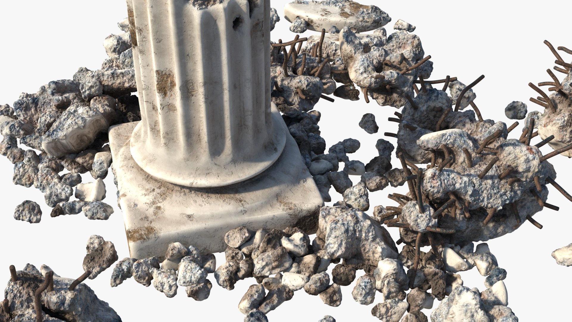 Broken Pillar 1 3D - TurboSquid 1874009