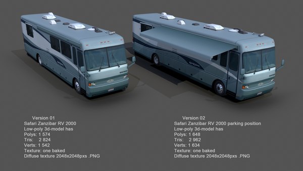 Safari Zanzibar RV 2000 3D model - TurboSquid 1789660